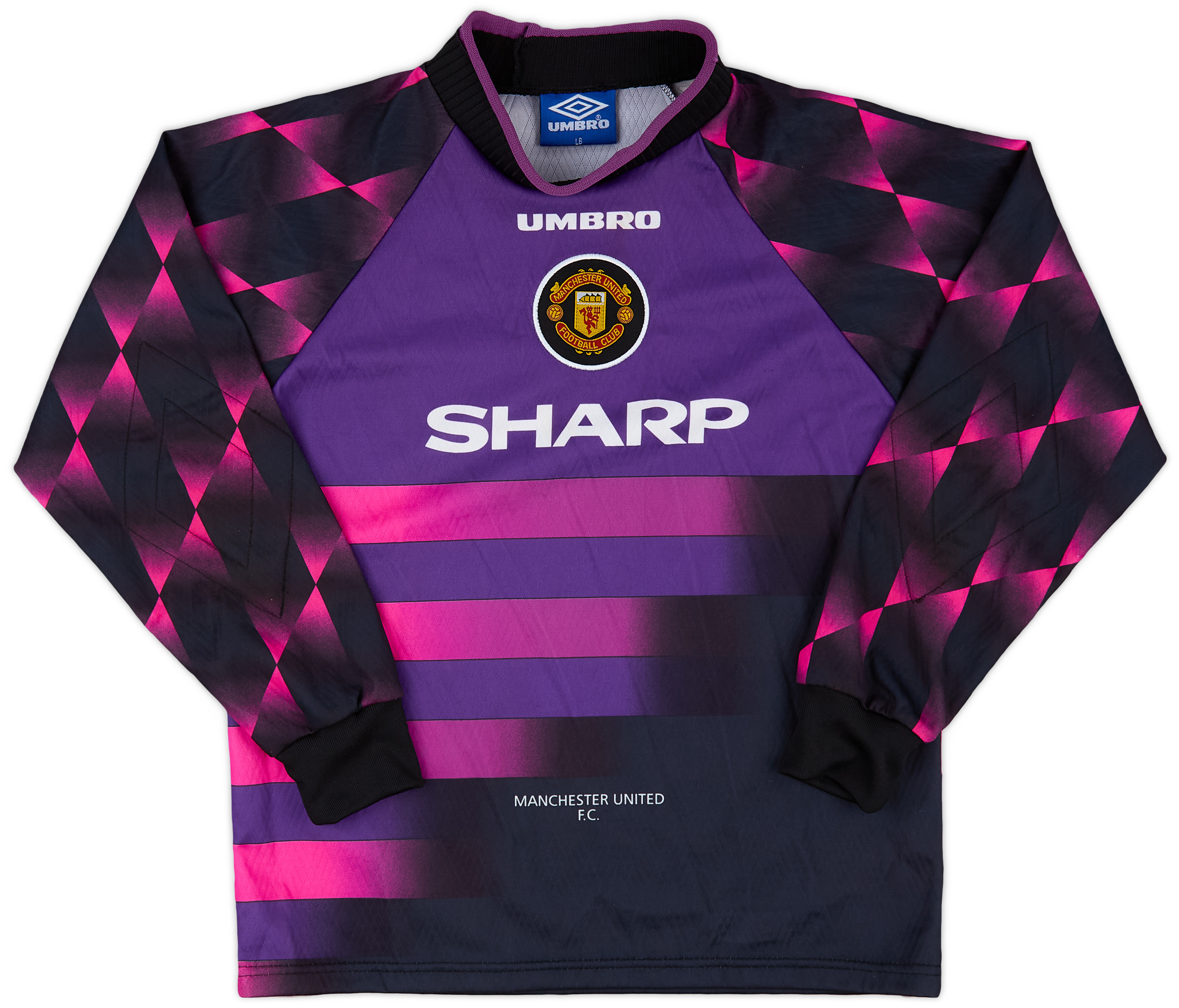 1996-97 Manchester United Purple GK Shirt - 8/10 - (L.Boys)