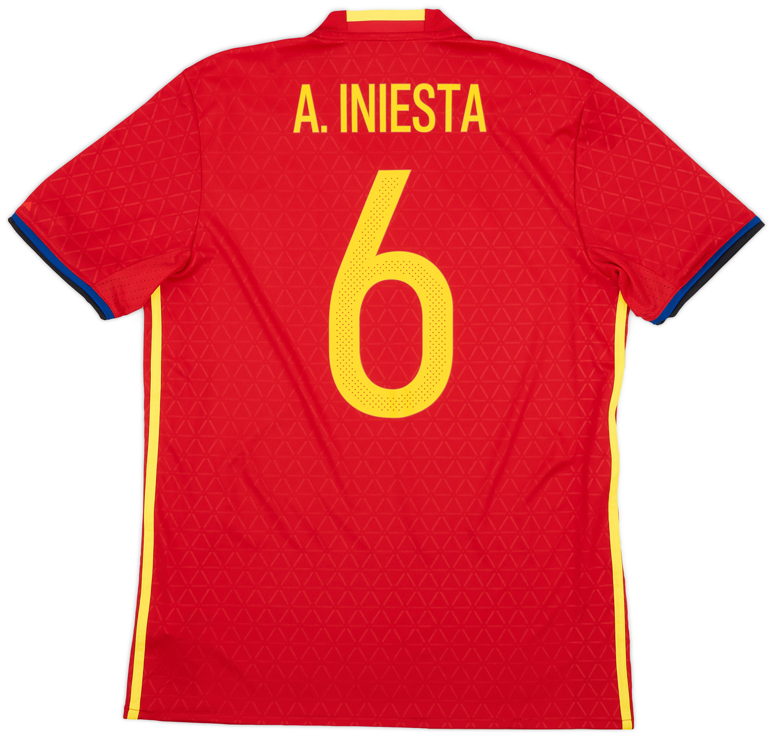 2016-17 Spain Home Shirt Iniesta #6 - 9/10 - (M)