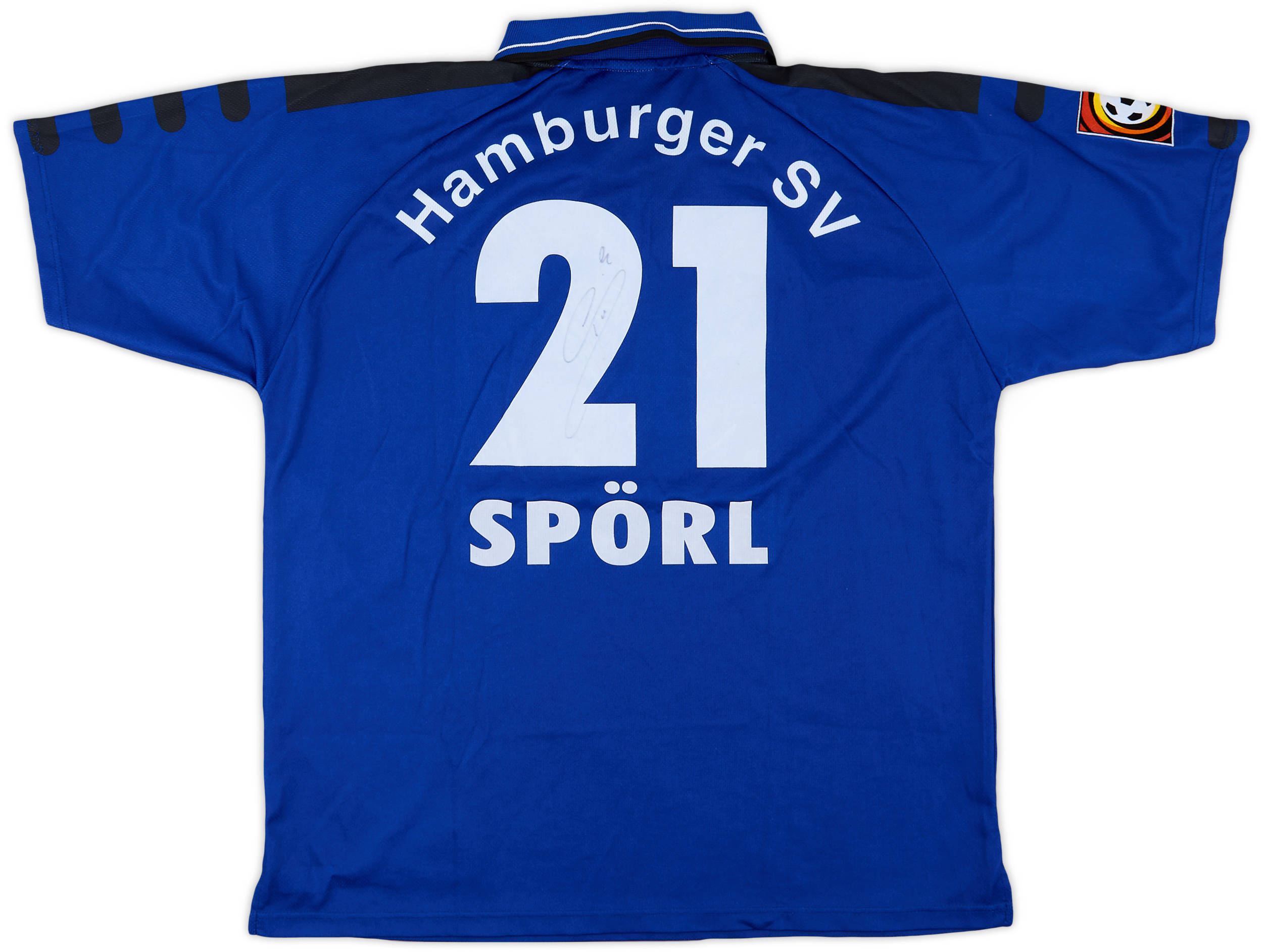 1998-99 Hamburg Match Issue Signed Away Shirt Sporl #21