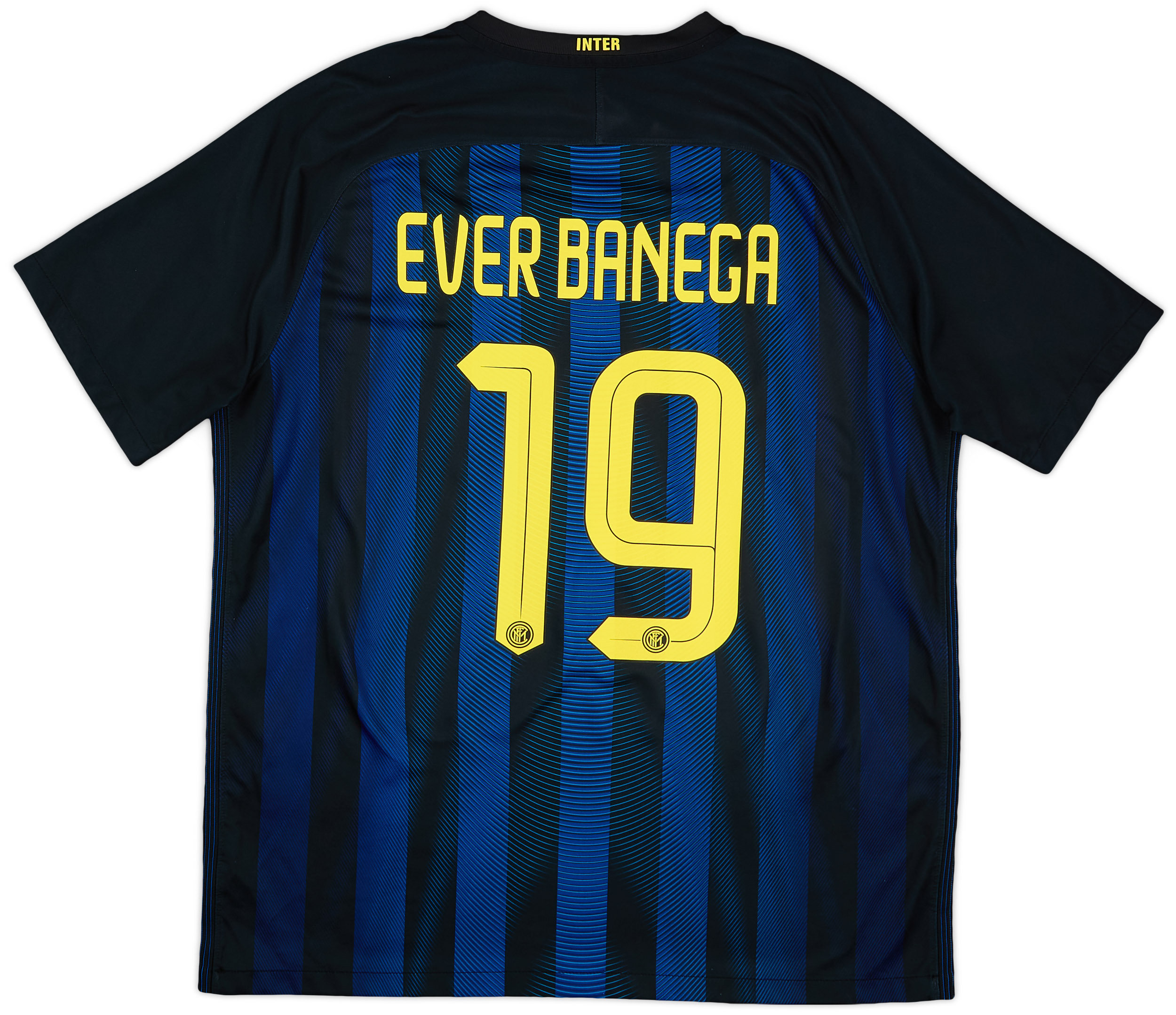 2016-17 Inter Milan Home Shirt Ever Banega #19 - 7/10 - (XL)