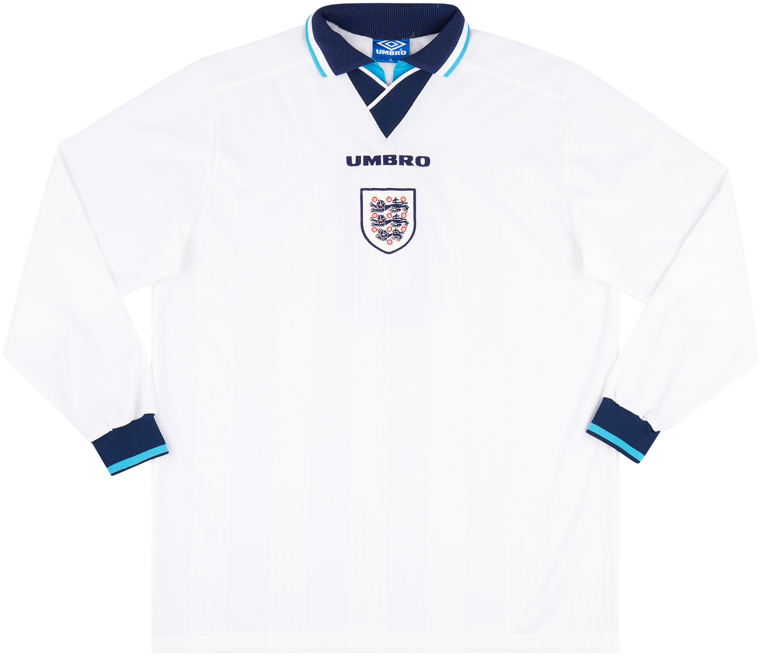 1995 England U-21 Match Issue Home L/S Shirt #8 (Thompson)