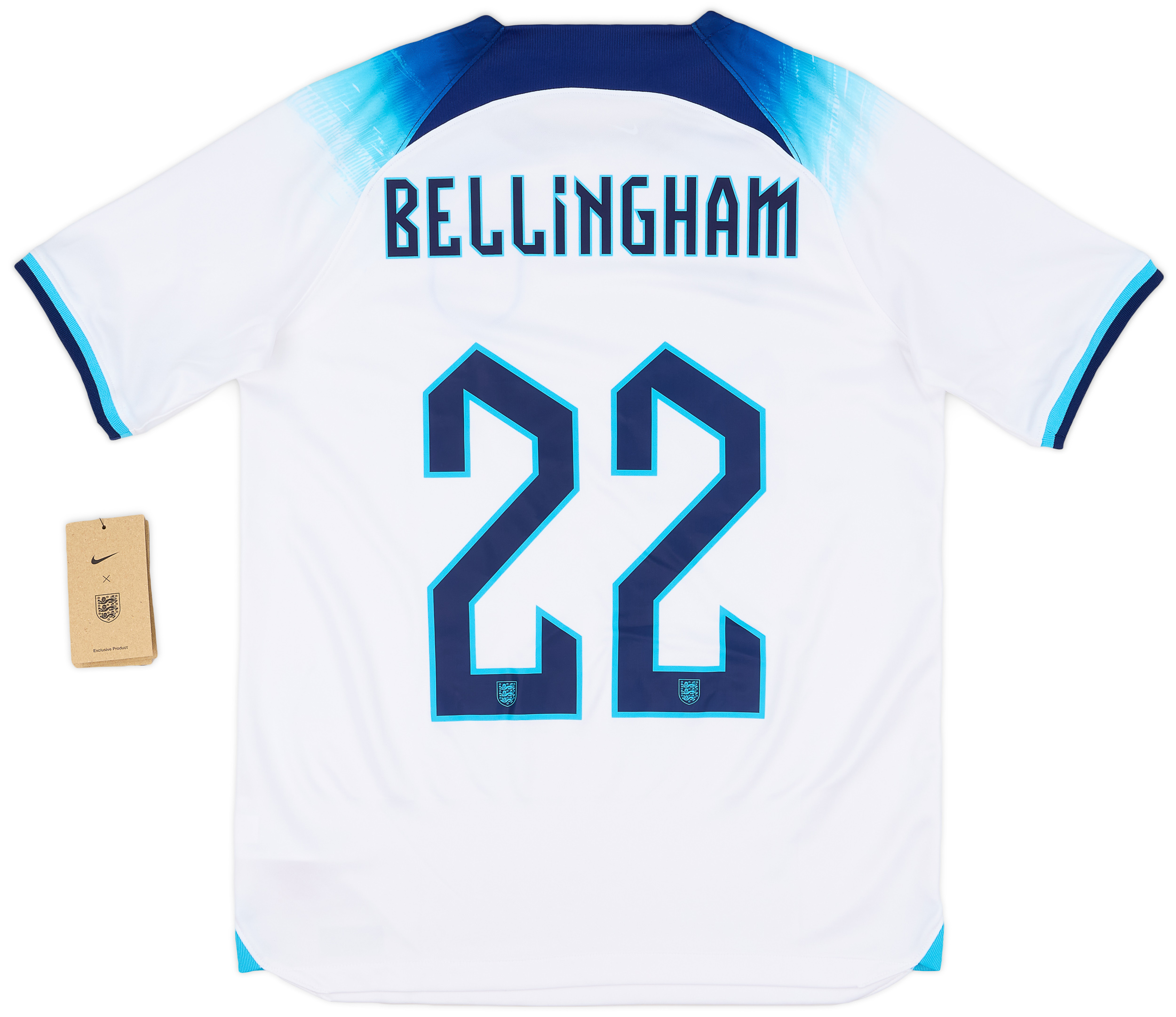2022-23 England Home Shirt Bellingham #22 (XL.Boys)