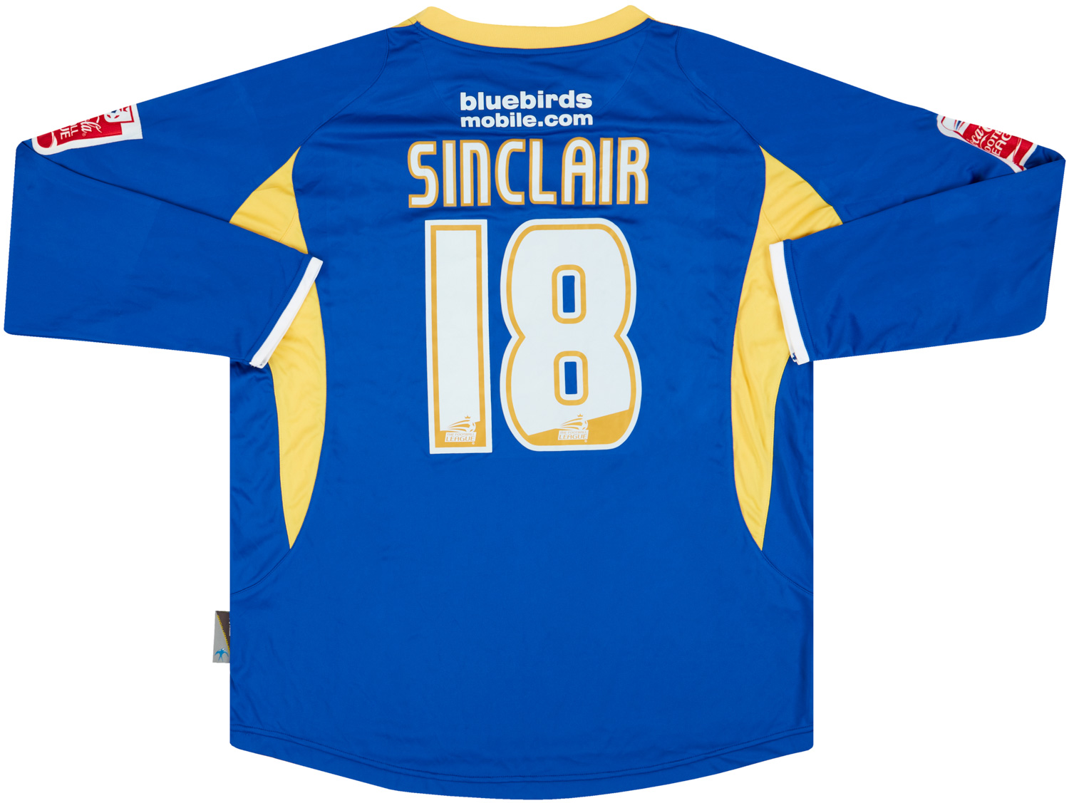 2007-08 Cardiff Match Issue Home L/S Shirt Sinclair #18