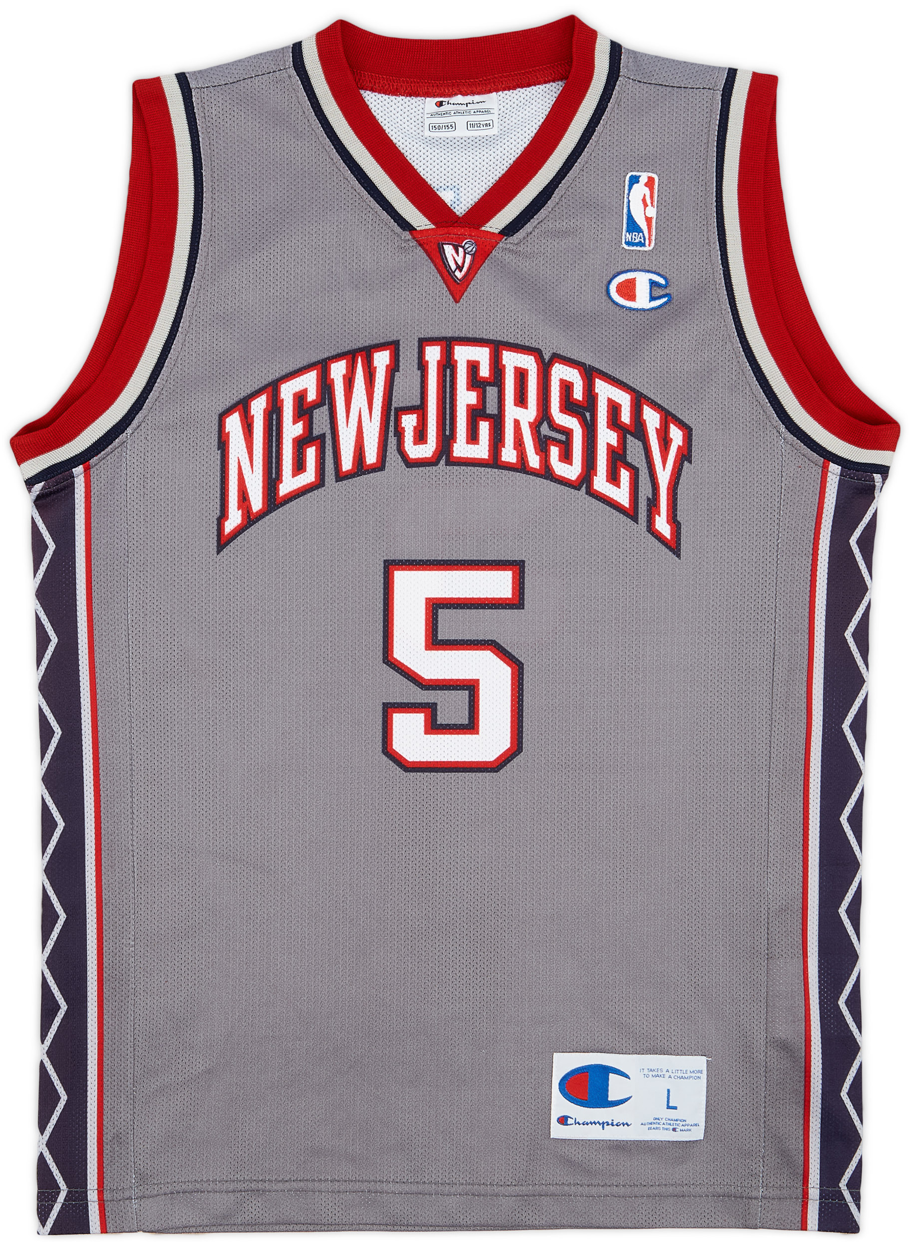 2001-05 New Jersey Nets Kidd #5 Champion Alternate Jersey - 9/10 - (L.Boys)