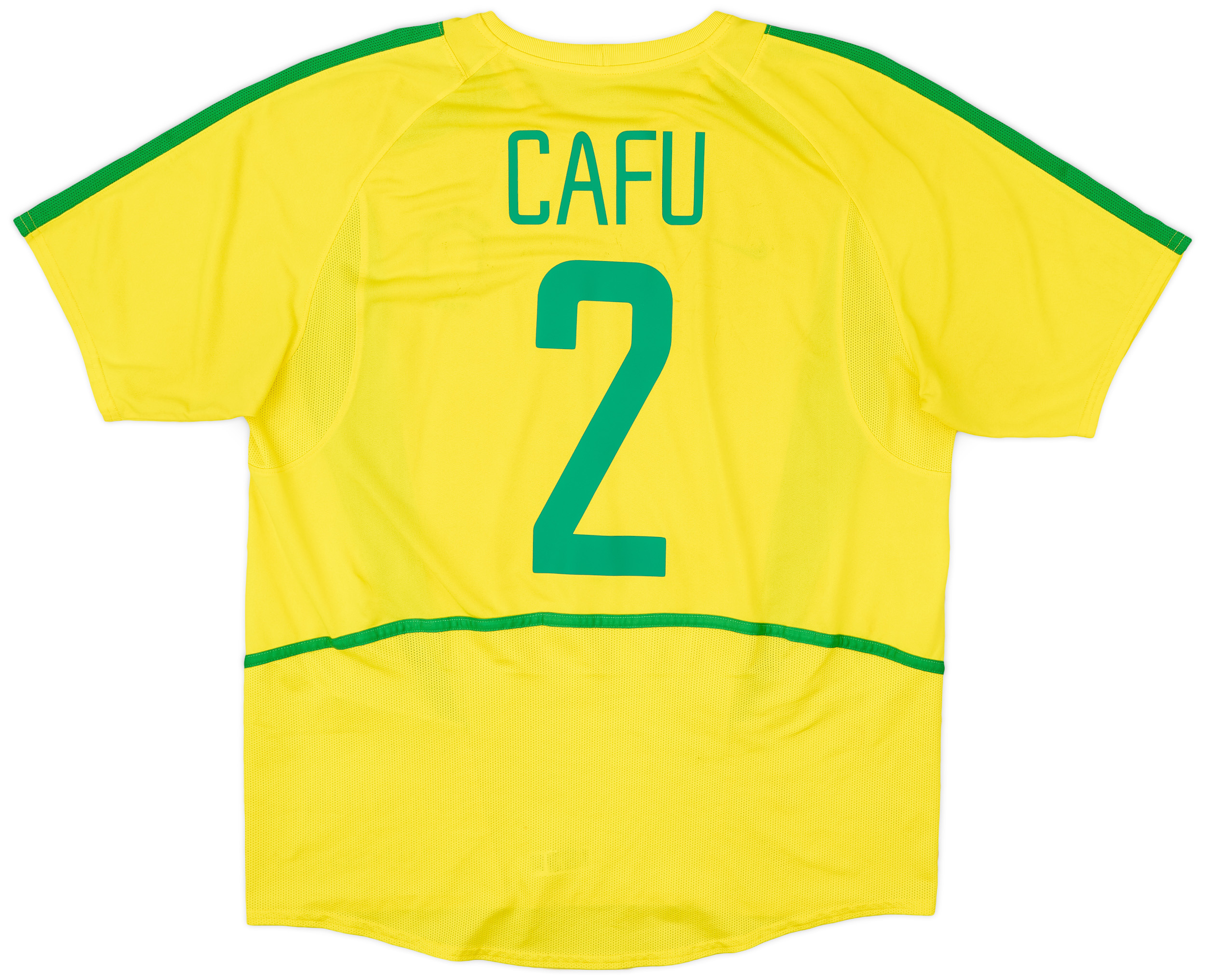 2002-04 Brazil Home Shirt Cafu #2 - 6/10 - (XL)