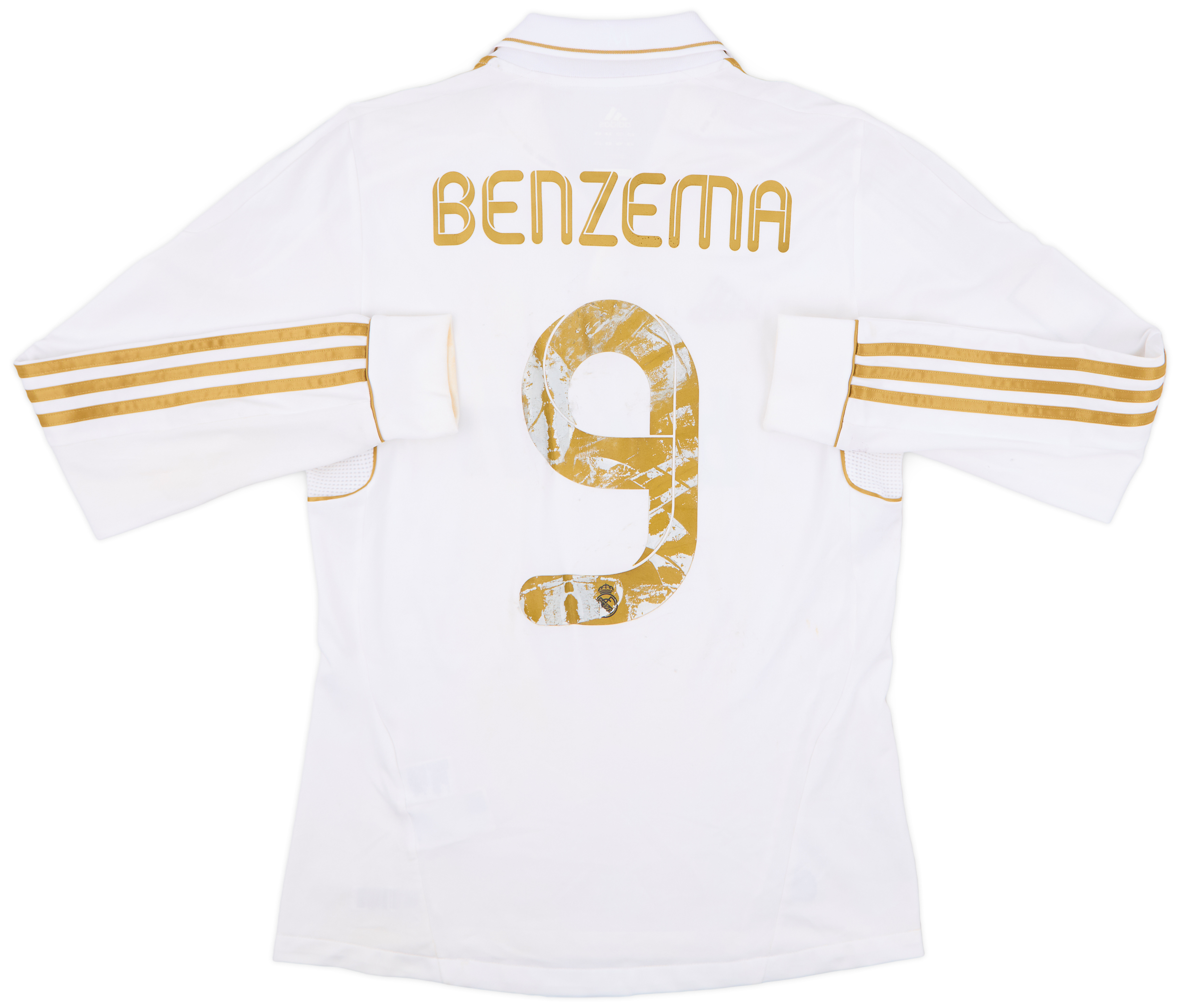 2011-12 Real Madrid Home L/S Shirt Benzema #9 - 3/10 - (S)