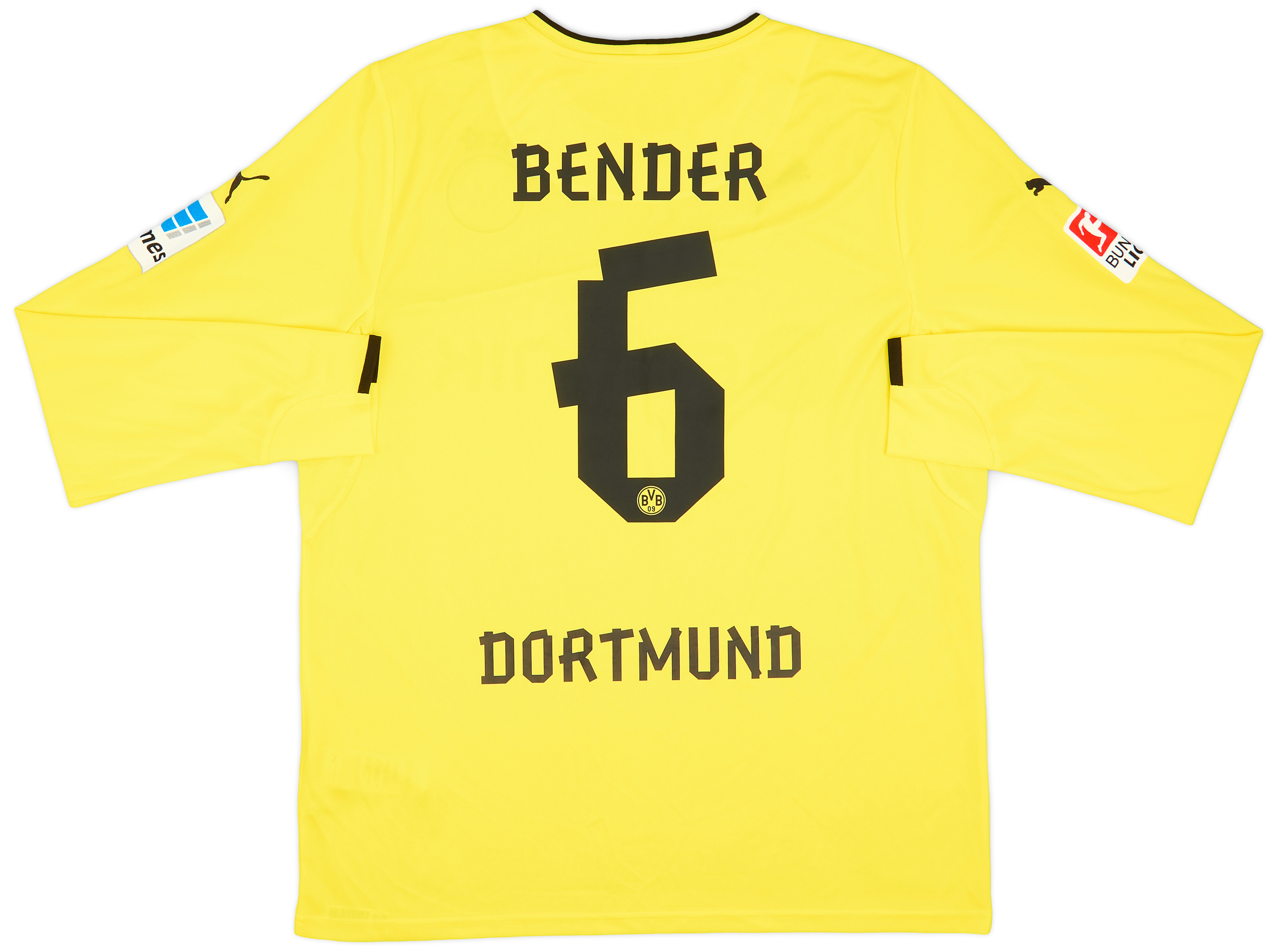 2013-14 Borussia Dortmund Winter Home L/S Shirt Bender #6 - 10/10 - (XL)