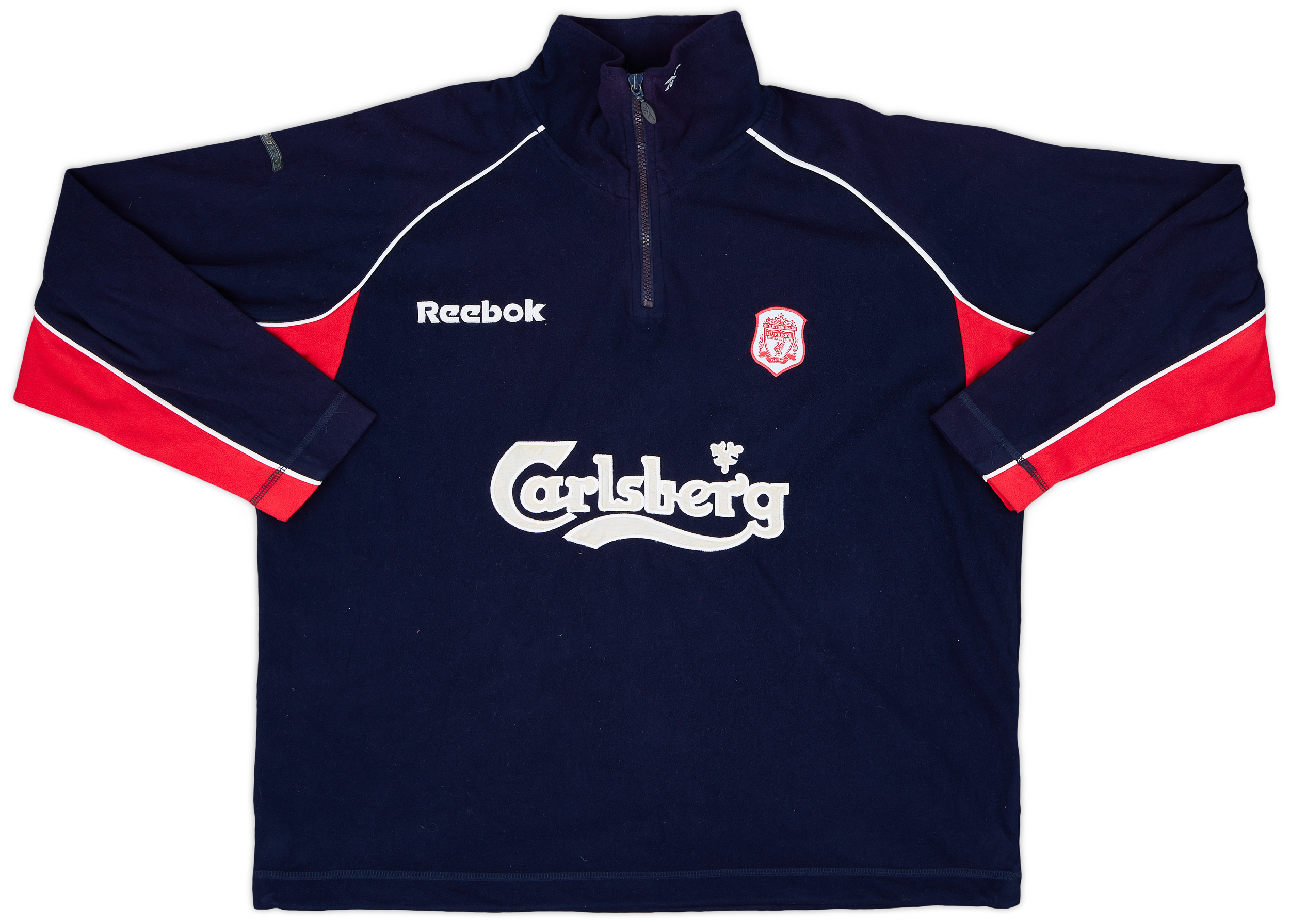 2000-01 Liverpool Reebok 1/4 Zip Fleece Top - 7/10 - (M)