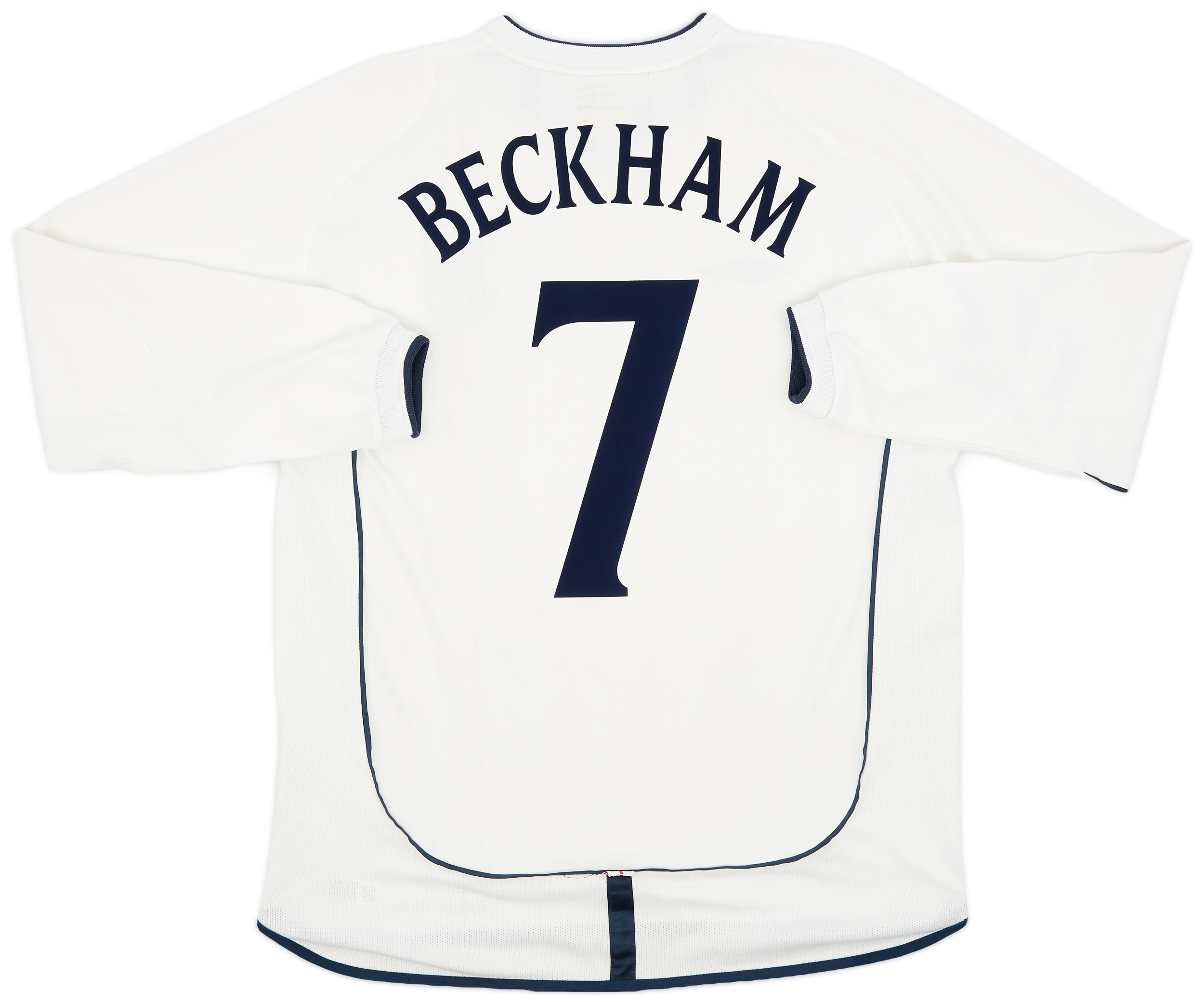 2001-03 England Home L/S Shirt Beckham #7 - 9/10 - (L)