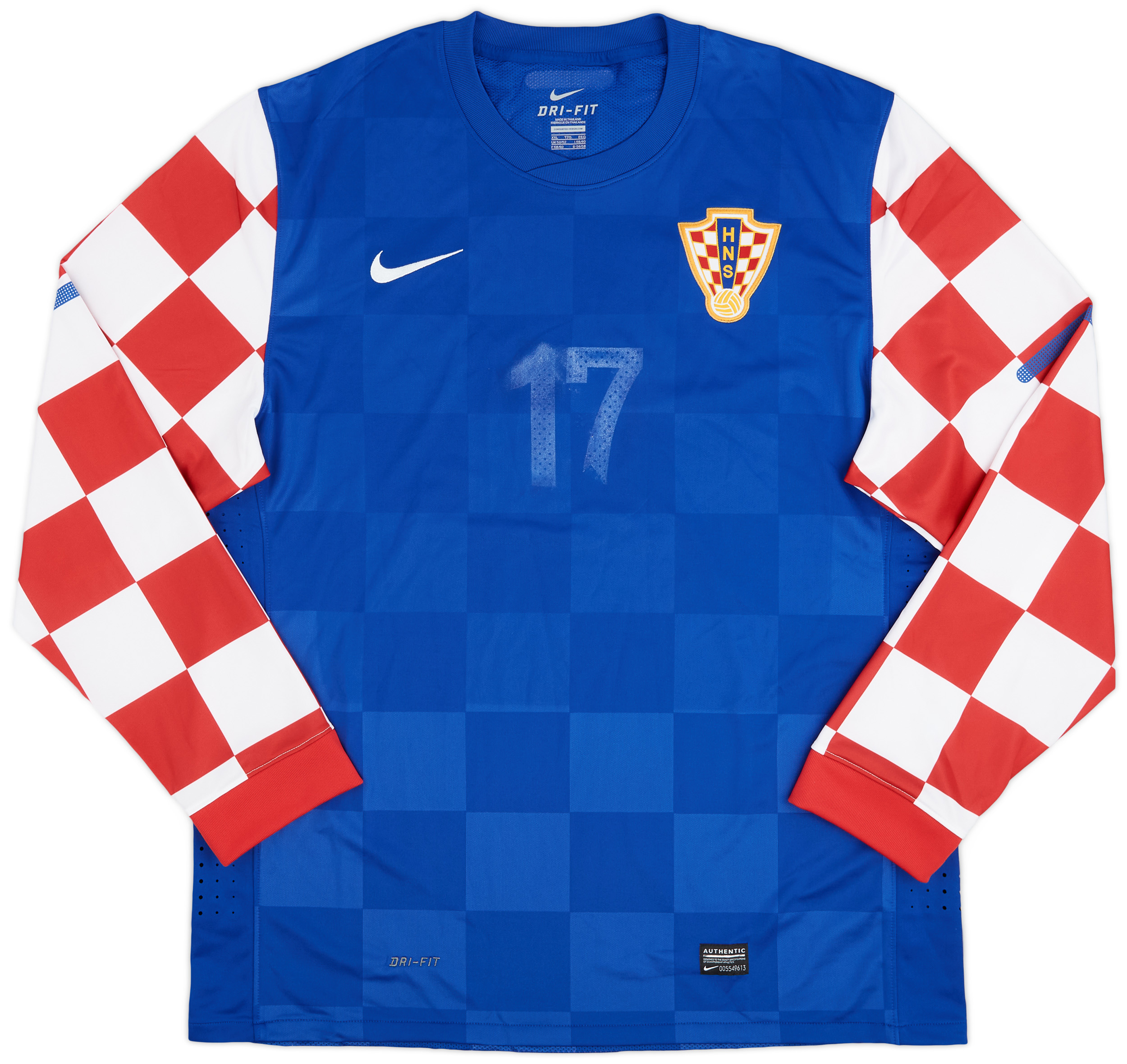 2010-12 Croatia Player Issue Away L/S Shirt #17 - 4/10 - (XXL)