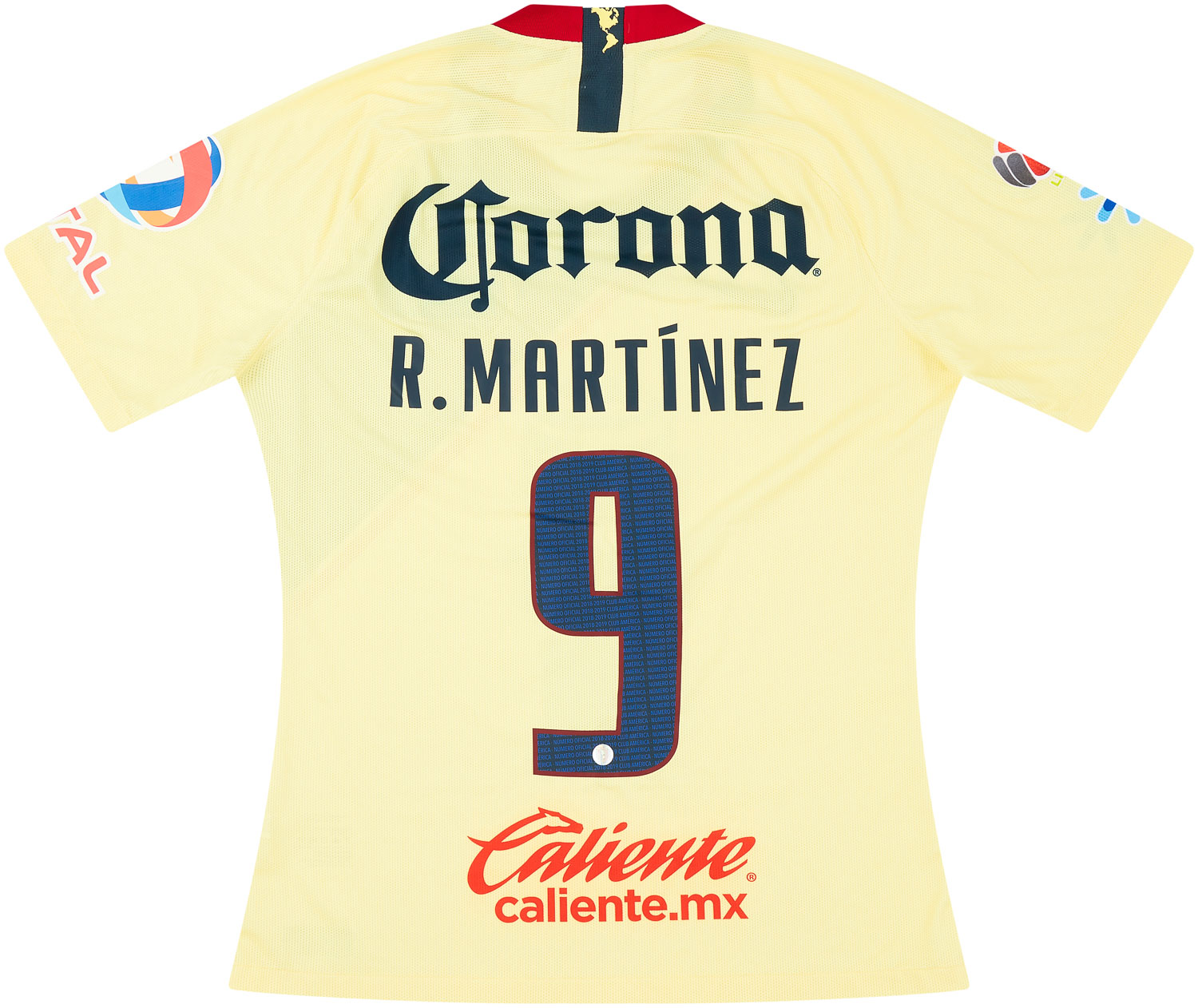 2018 Club America Match Worn Home Shirt R.Martinez #9 (v Manchester United)