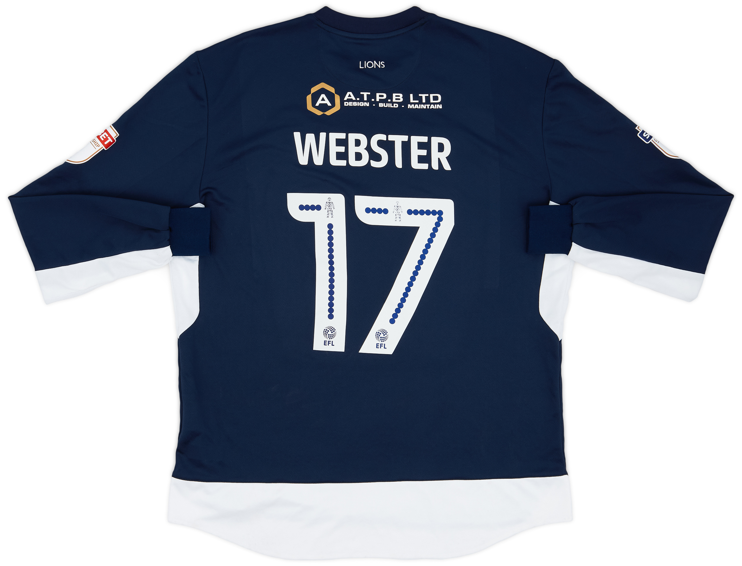 2017-18 Millwall Match Issue Home Shirt Webster #17