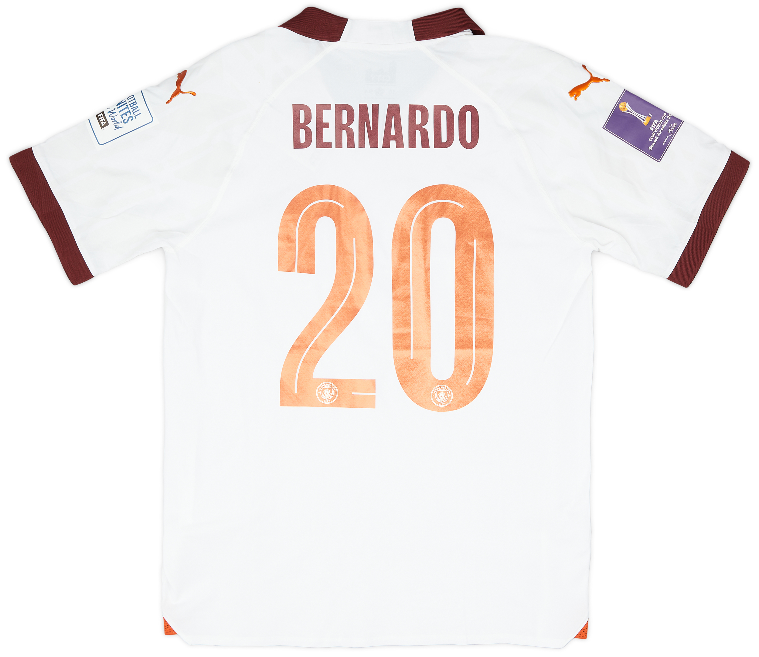 2023-24 Manchester City Match Issue Club World Cup Away Shirt Bernardo #20