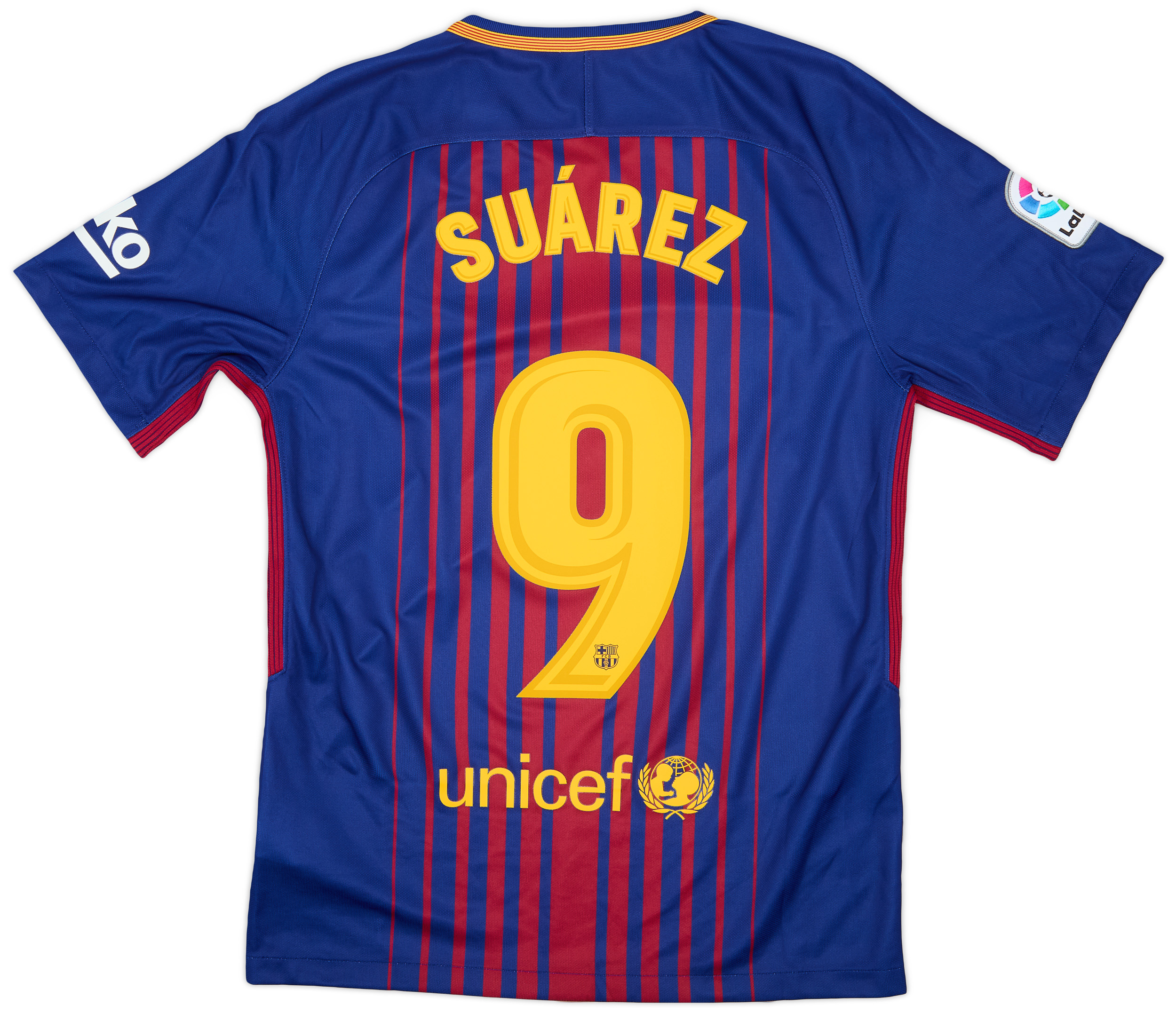 2017-18 Barcelona Home Shirt Suarez #9 - 8/10 - (S)