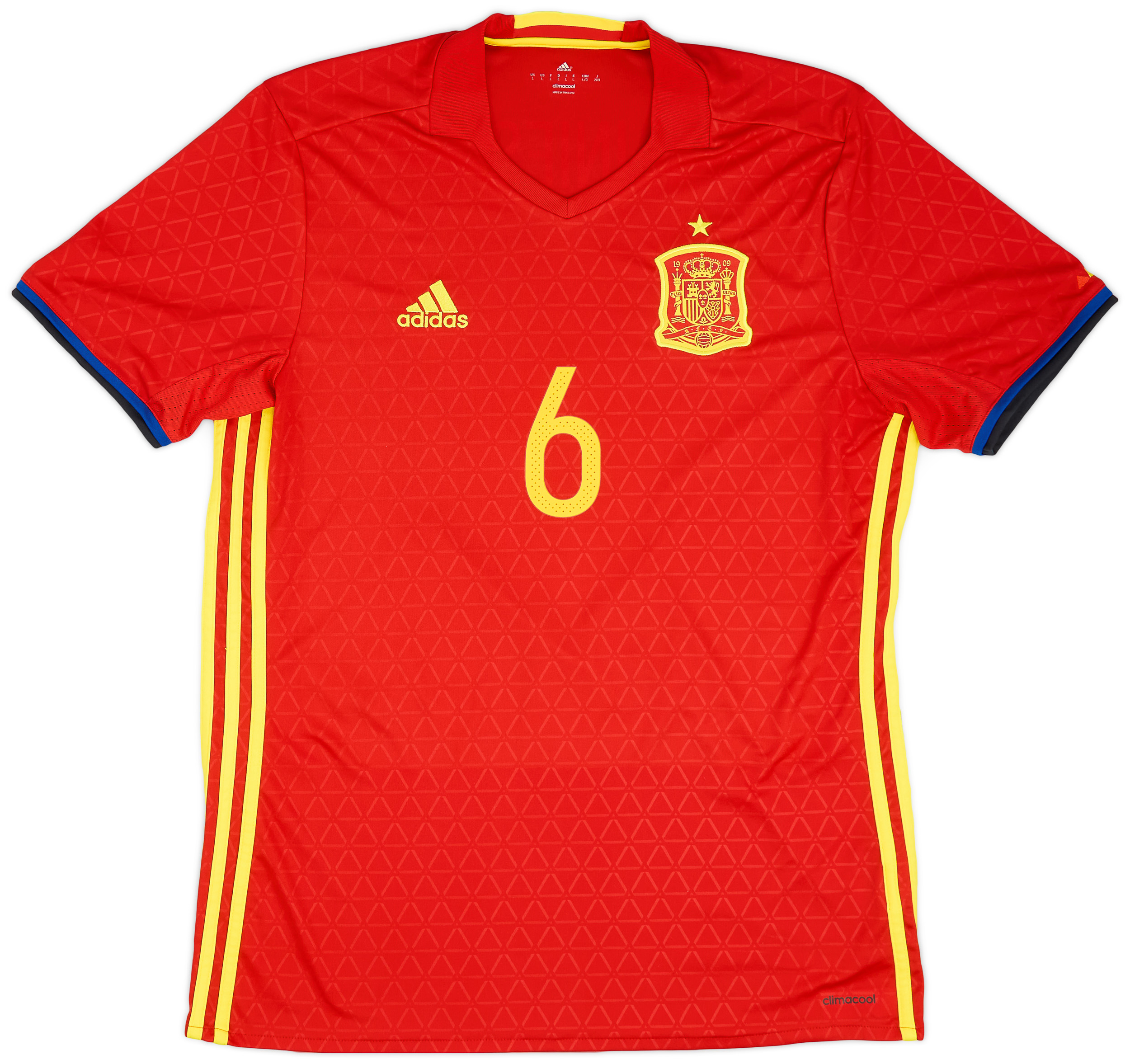 2016-17 Spain Home Shirt A.Iniesta #6 - 10/10 - (L)