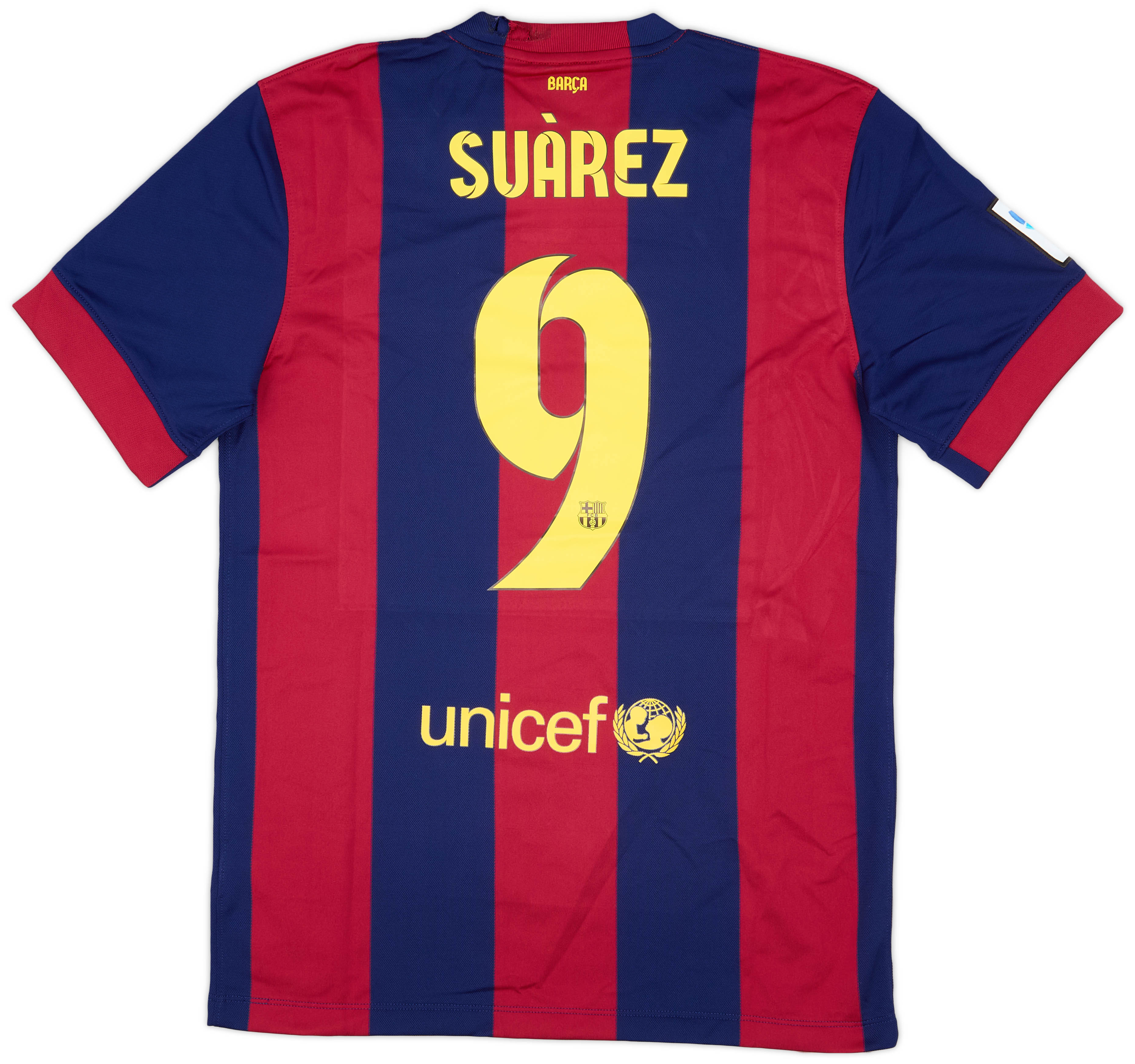 2014-15 Barcelona Home Shirt Suarez #9 (M)