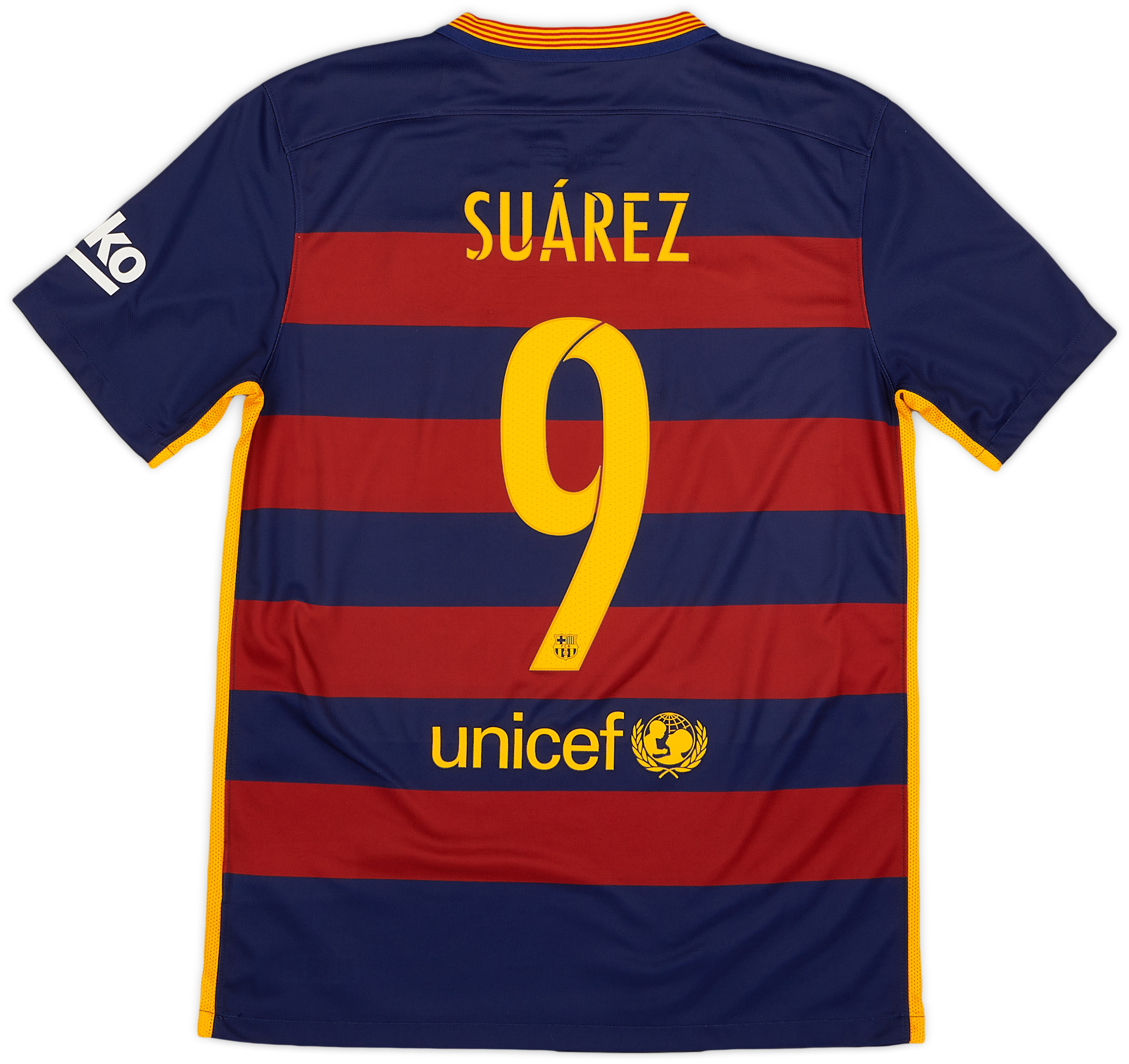 2015-16 Barcelona Home Shirt Suarez #9 - 9/10 - (M)