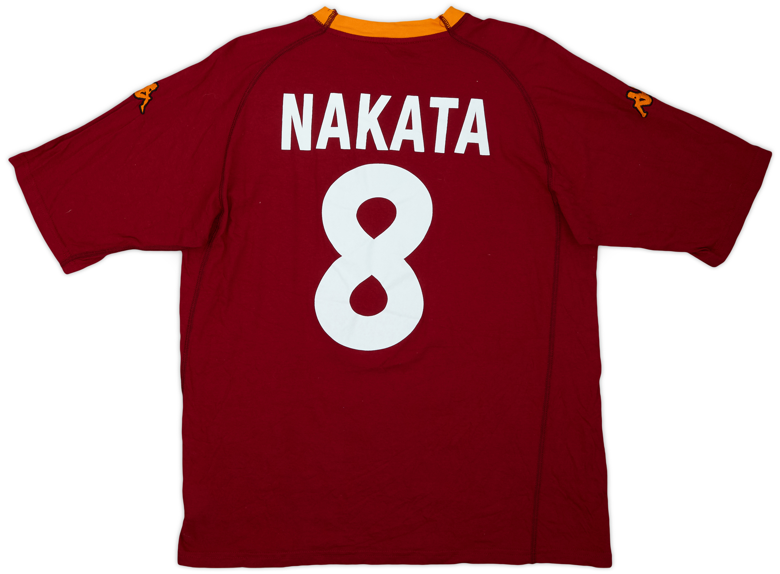 2001-02 Roma Kappa Cotton Tee Nakata #8 - 7/10 - (XL)