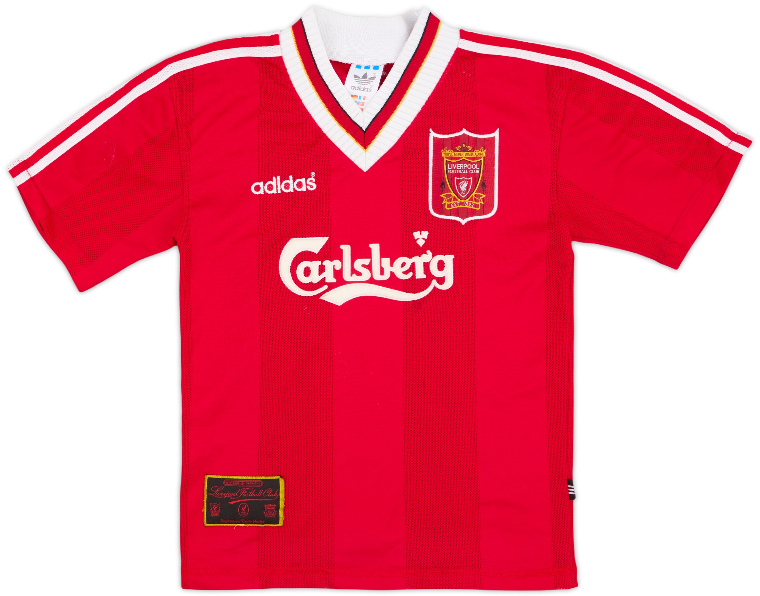1995-96 Liverpool Home Shirt - 7/10 - (L.Boys)