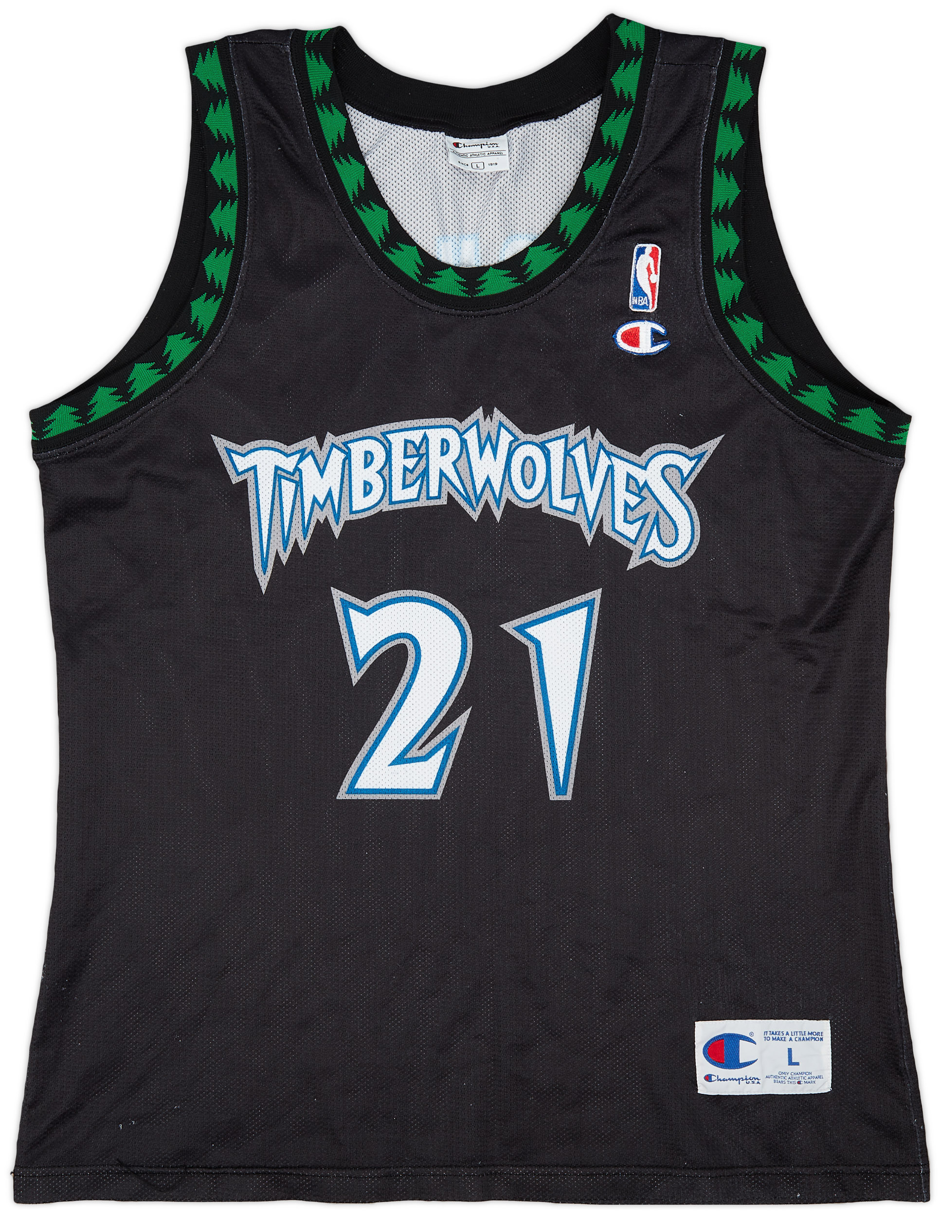1998-07 Minnesota Timberwolves Garnett #21 Champion Alternate Jersey ...