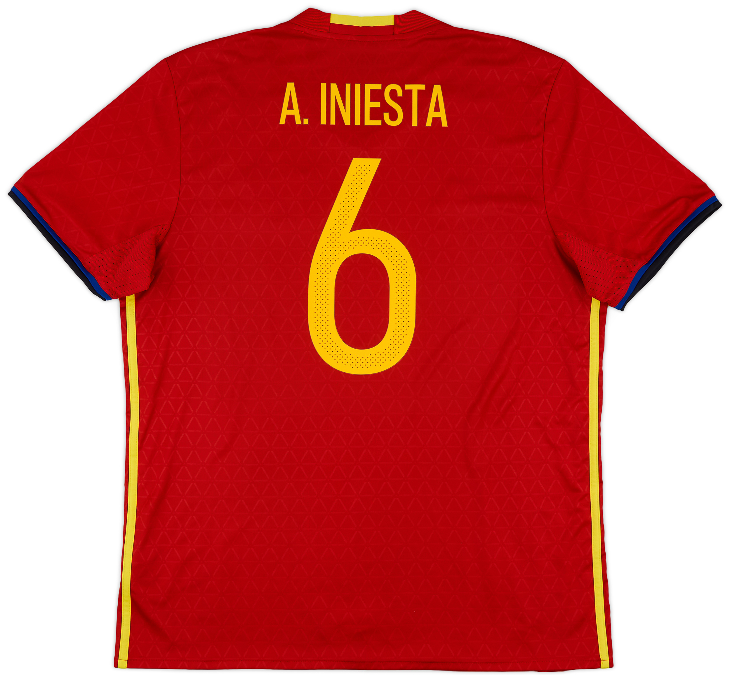 2016-17 Spain Home Shirt Iniesta #6 - 8/10 - (XL)