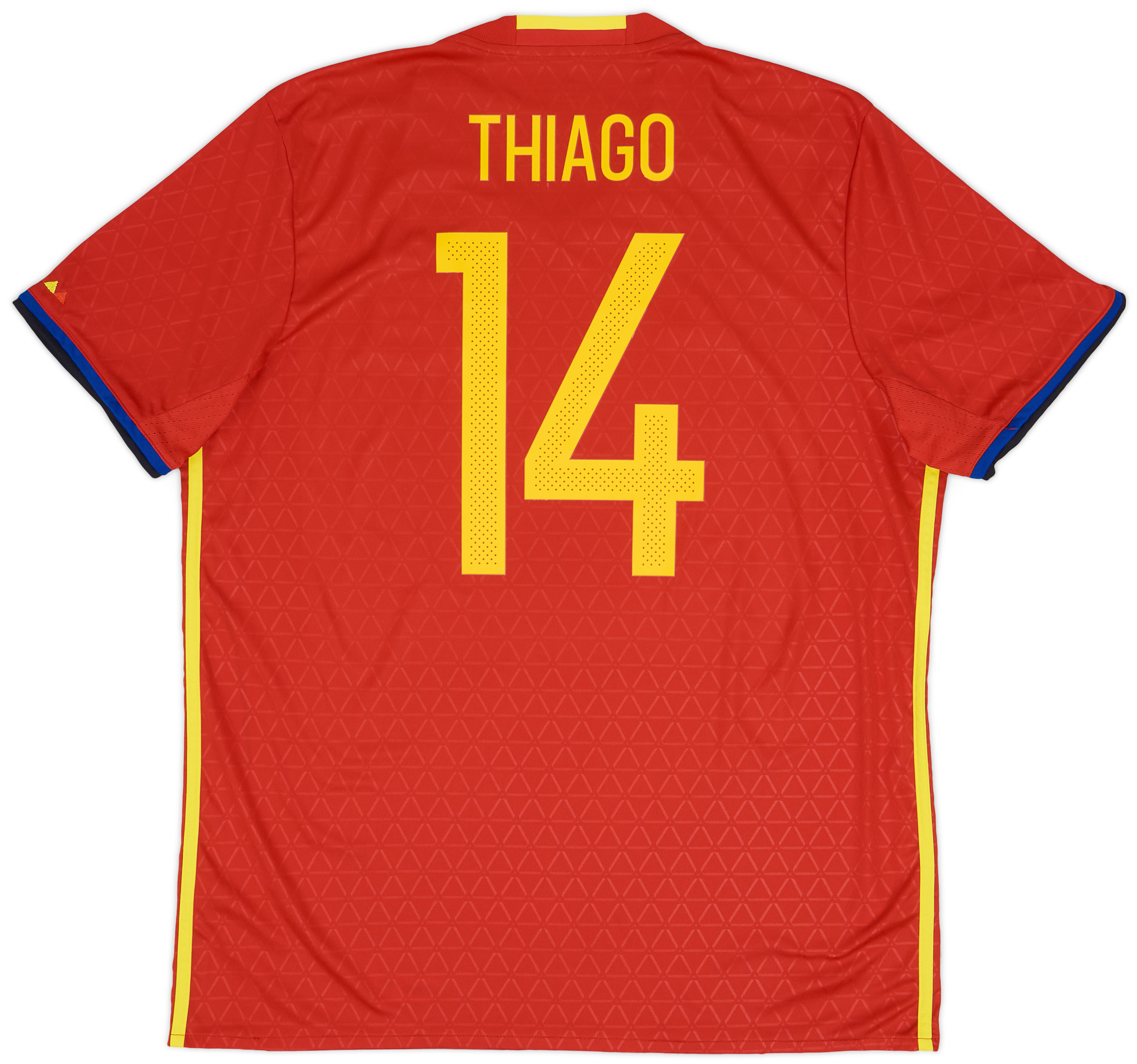 2016-17 Spain Home Shirt Thiago #14 - 9/10 - (XL)