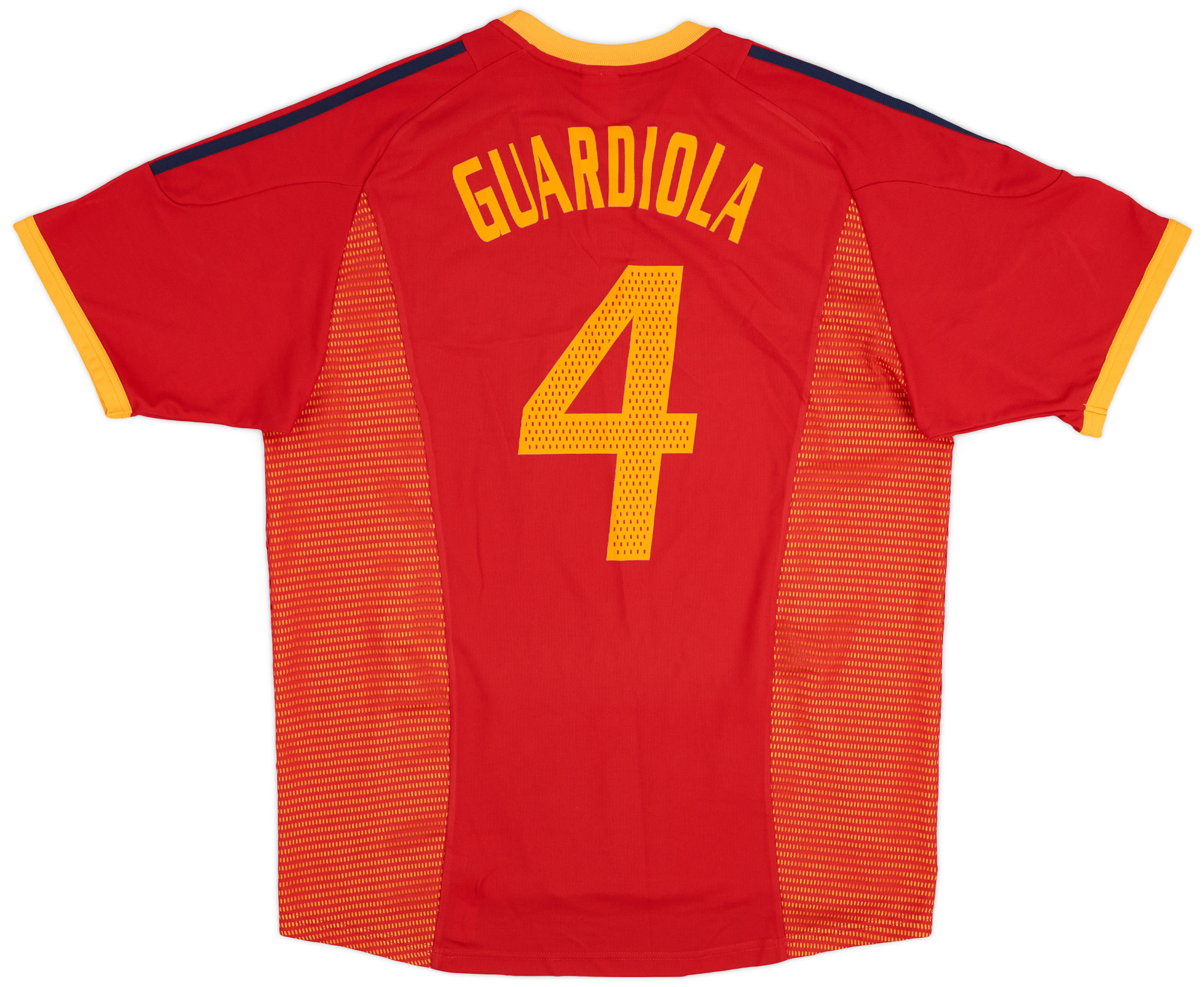 2002-04 Spain Home Shirt Guardiola #4 - 9/10 - (L)