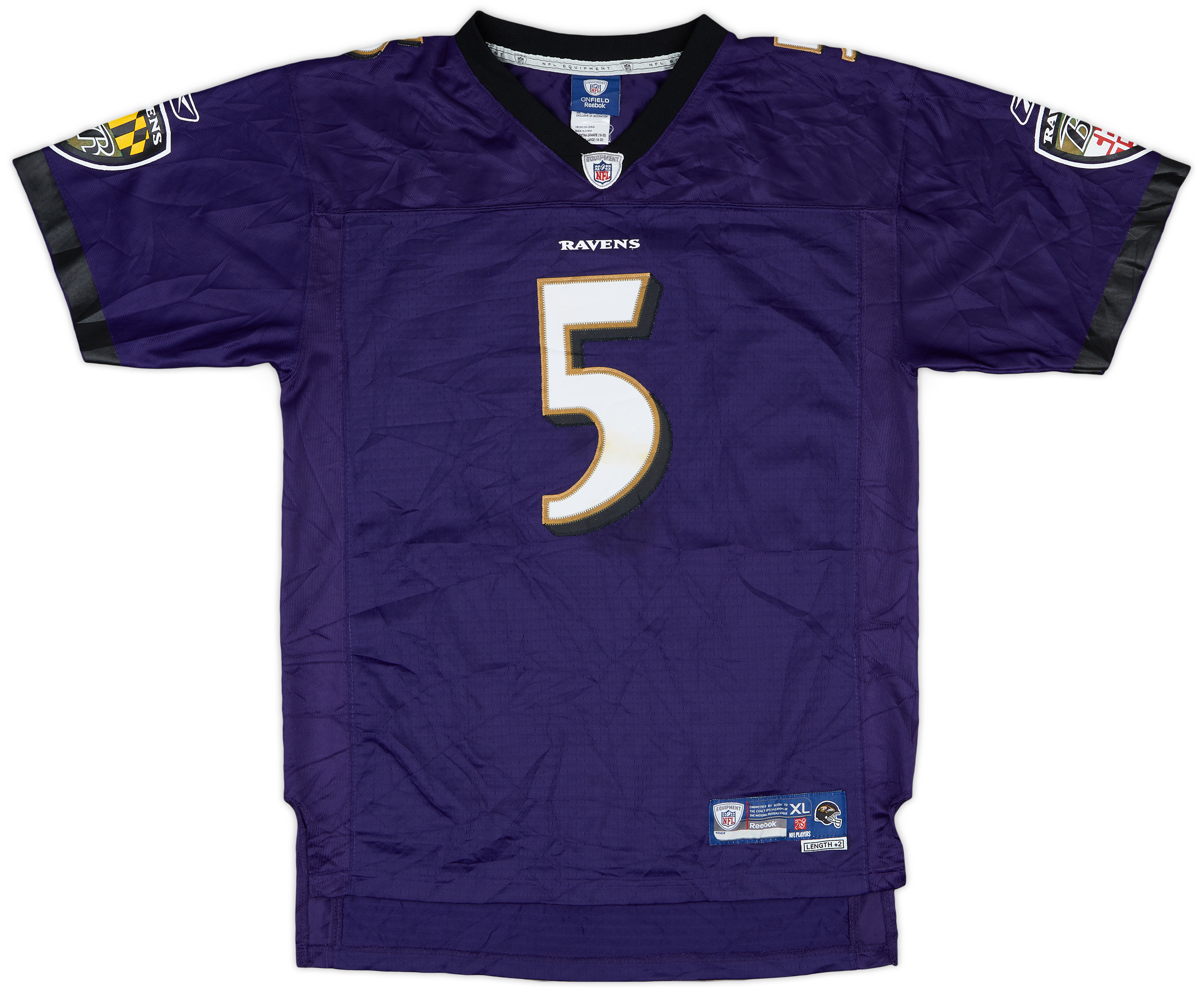 2008-11 Baltimore Ravens Flacco #5 Reebok Premier Home Jersey - 6/10 ...