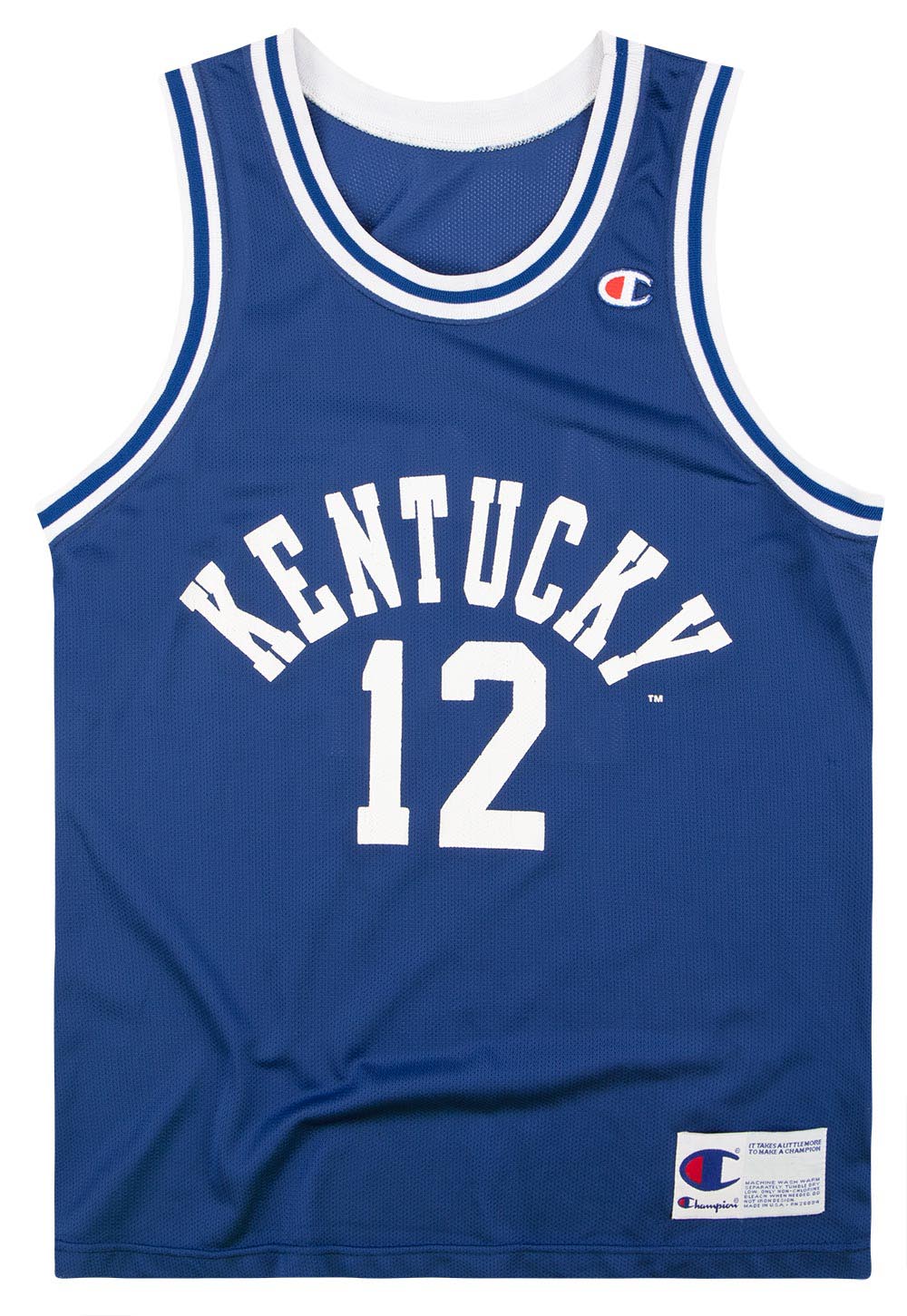 1992-95 Kentucky Wildcats Rhodes #12 Champion Jersey (Away) M