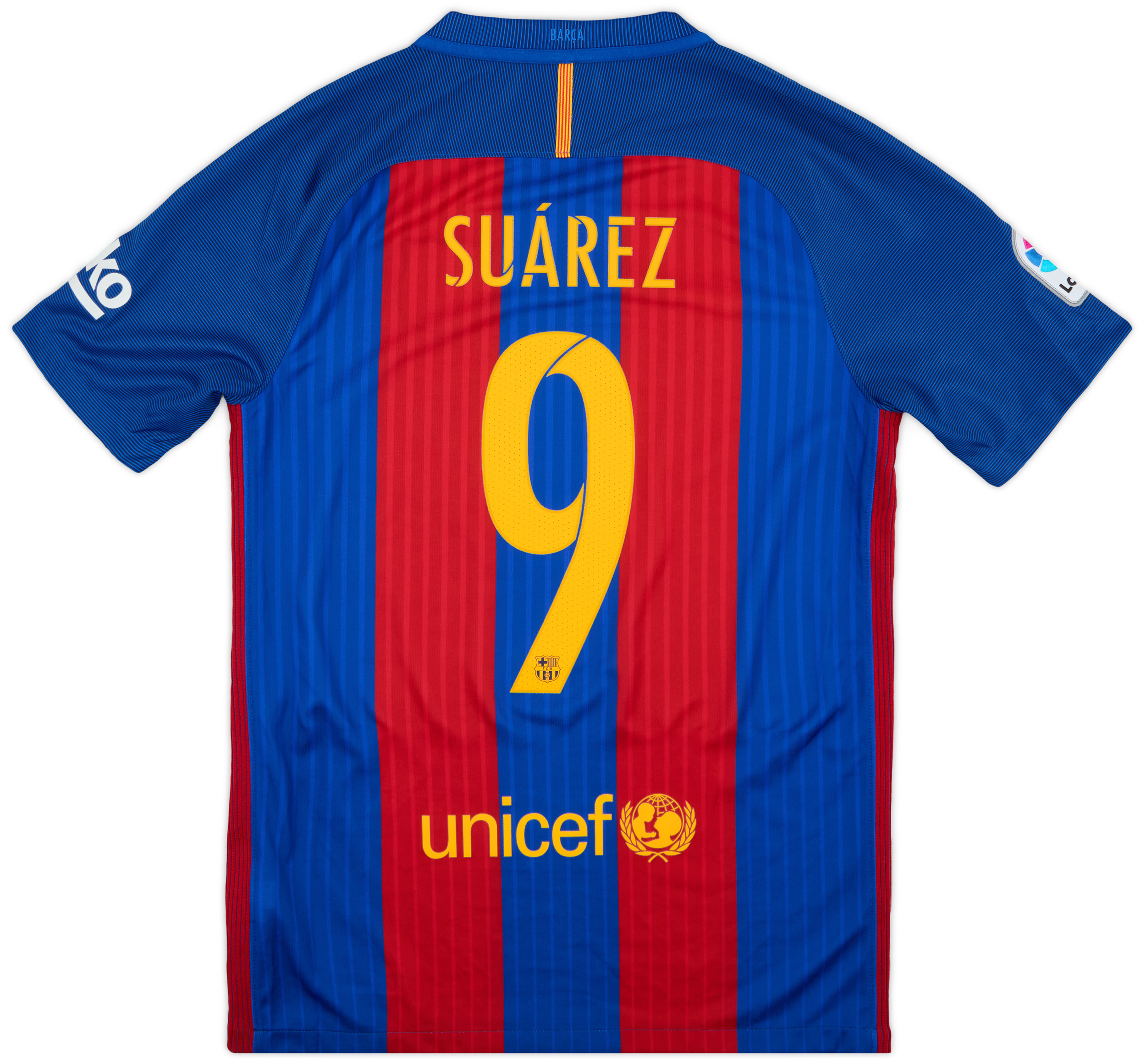 2016-17 Barcelona Home Shirt Suárez #9 - 10/10 - (S)