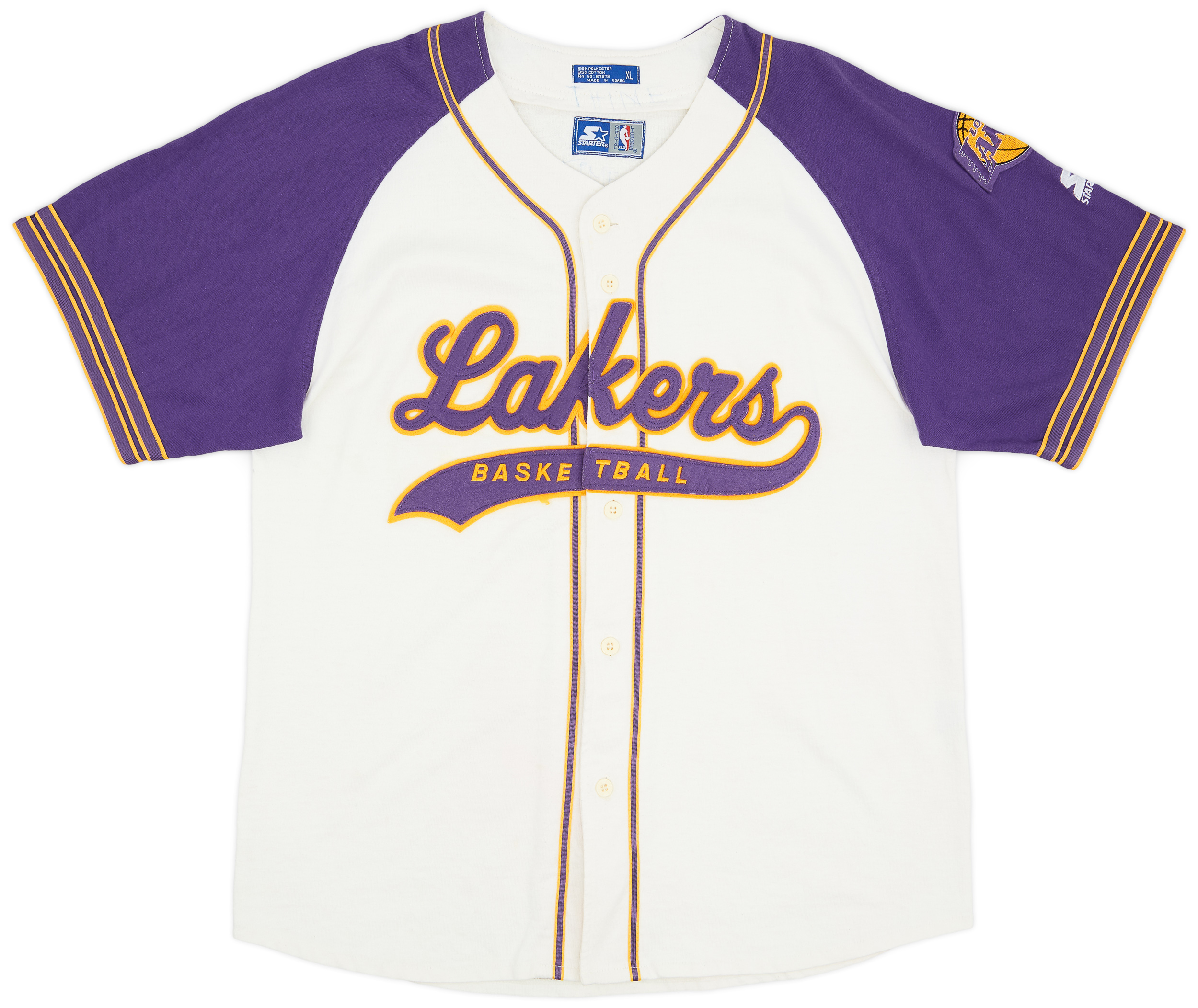 1990s LA Lakers Starter Baseball Jersey Tee - 6/10 - (XL)
