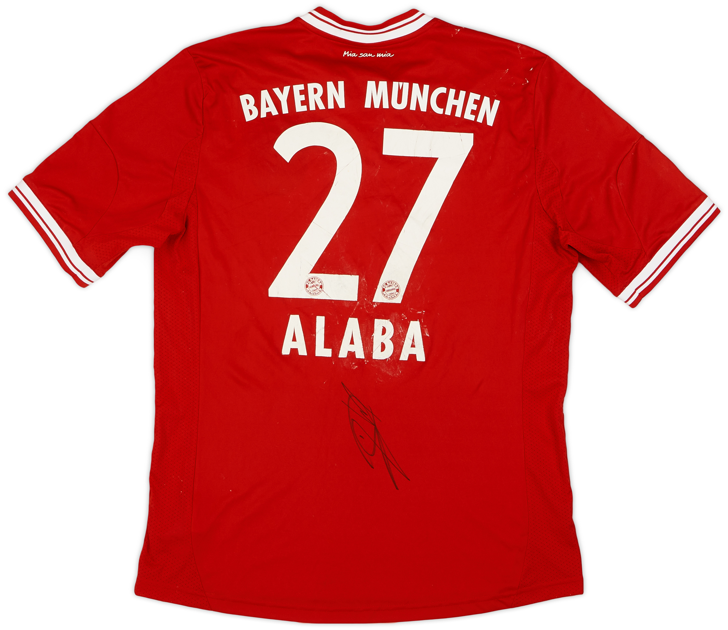 2013-14 Bayern Munich Signed Home Shirt Alaba #27 - 4/10 - (L)