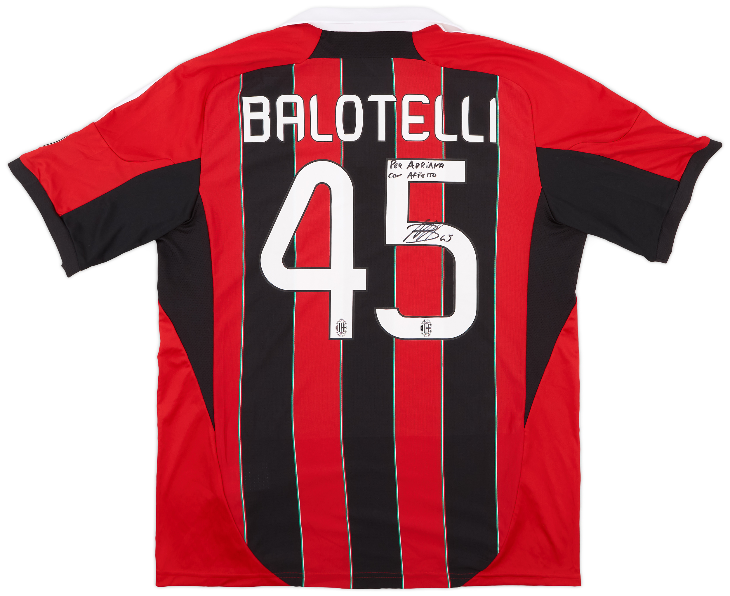 2012 13 Ac Milan Signed Home Shirt Balotelli 45 710 Xl