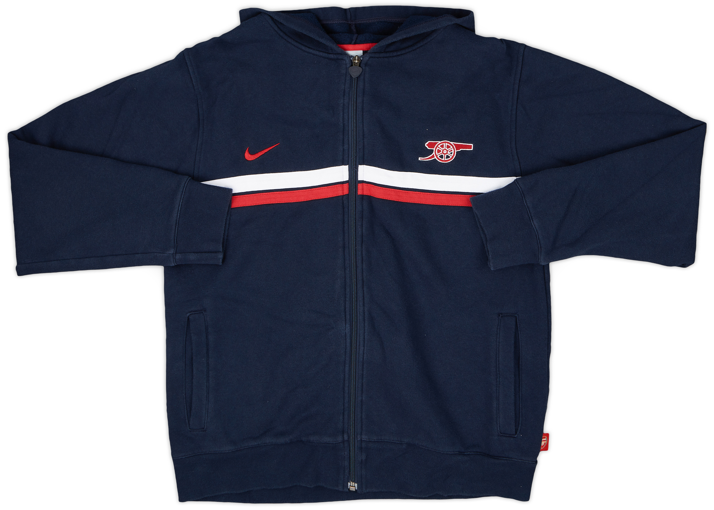 2005-06 Arsenal Nike Zipped Hooded Sweat Top - 9/10 - (M)