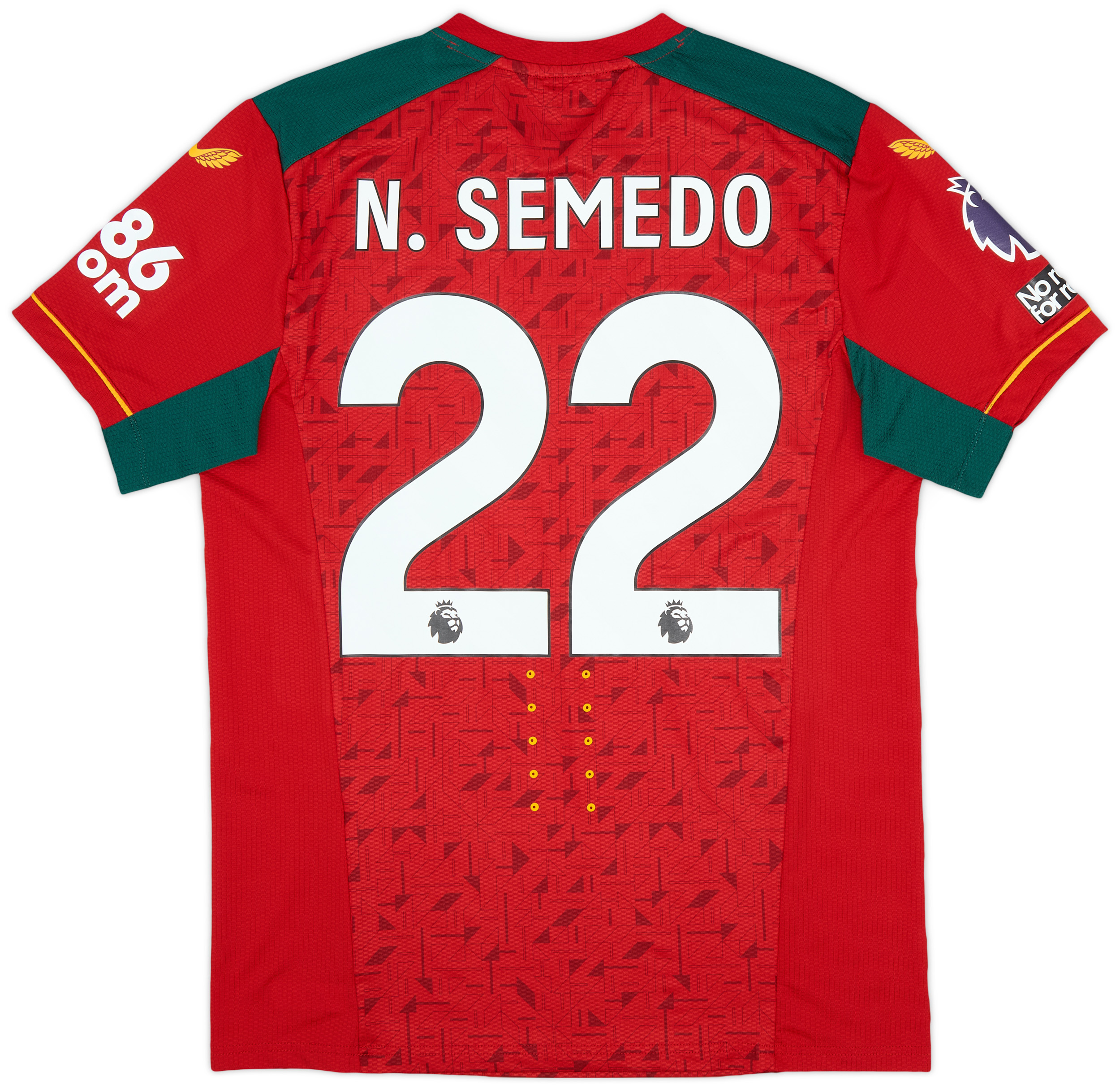 2023-24 Wolves Match Issue Away Shirt N. Semedo #22