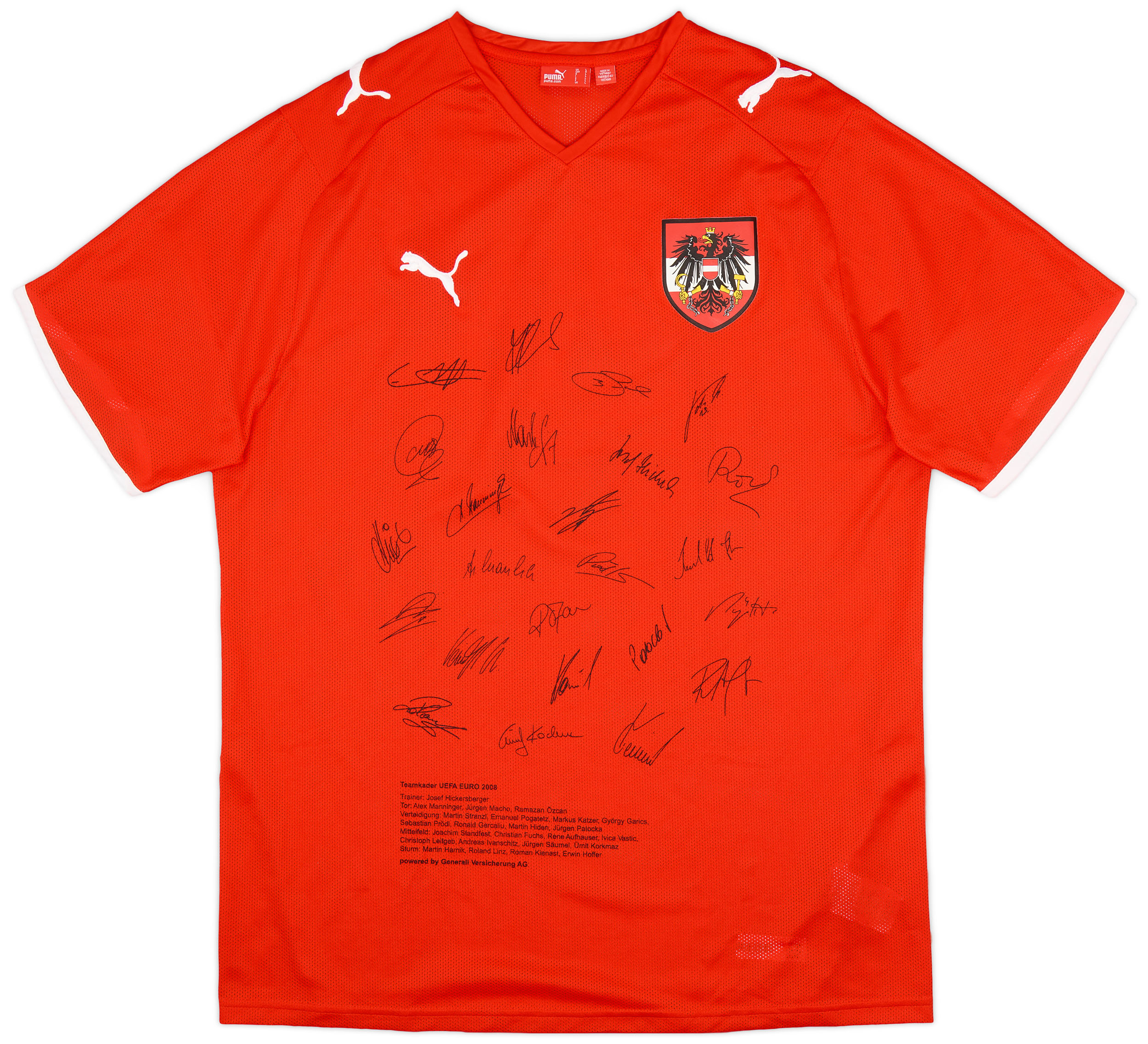 2008-09 Austria 'Squad Signed' Home Shirt - 9/10 - (L)