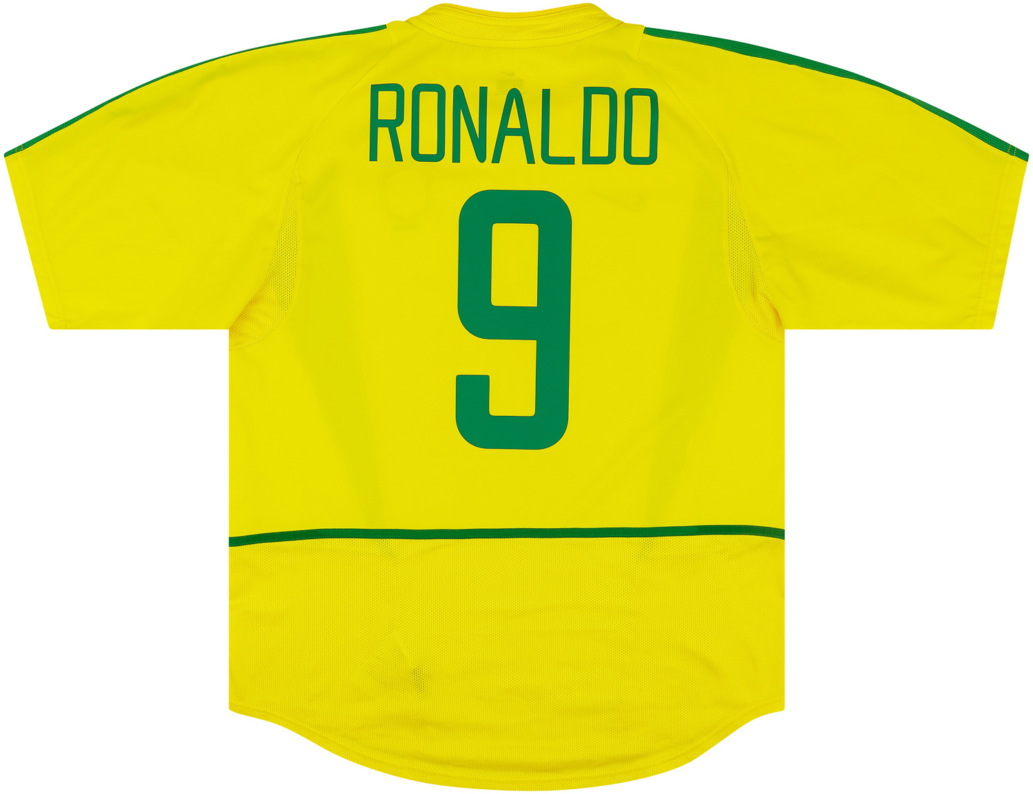 2002-04 Brazil Home Shirt Ronaldo #9 4 Stars (Excellent - 9/10)