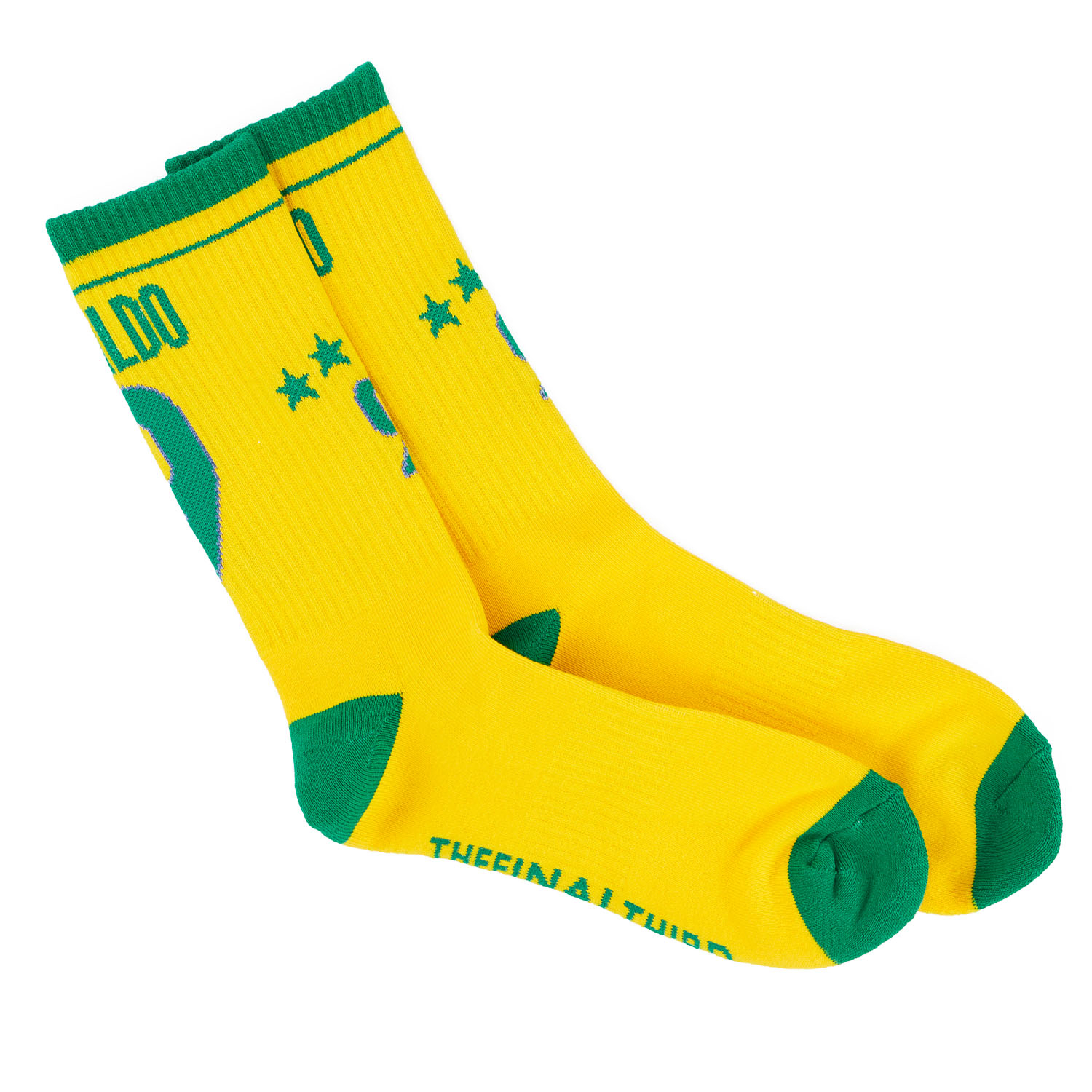 1998 Brazil Ronaldo 9 Home Crew Socks 1998-brazil-ronaldo-9-home-crew-socks