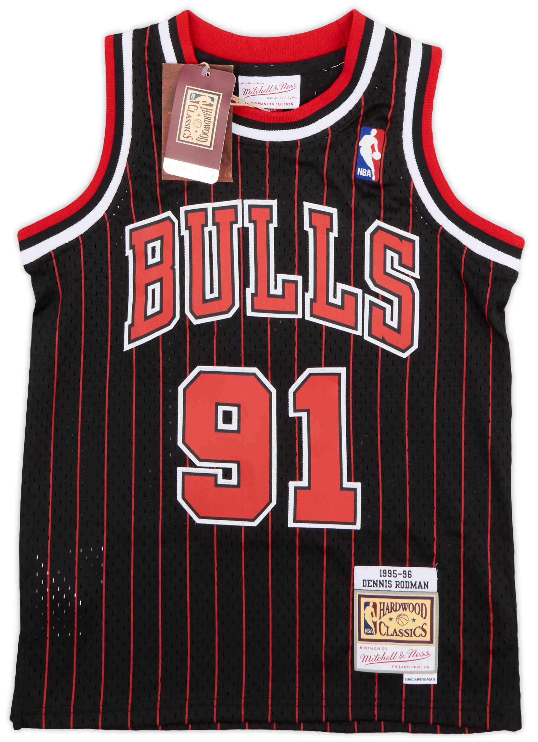 1995-96 Chicago Bulls Rodman #91 Mitchell & Ness Hardwood Classics ...