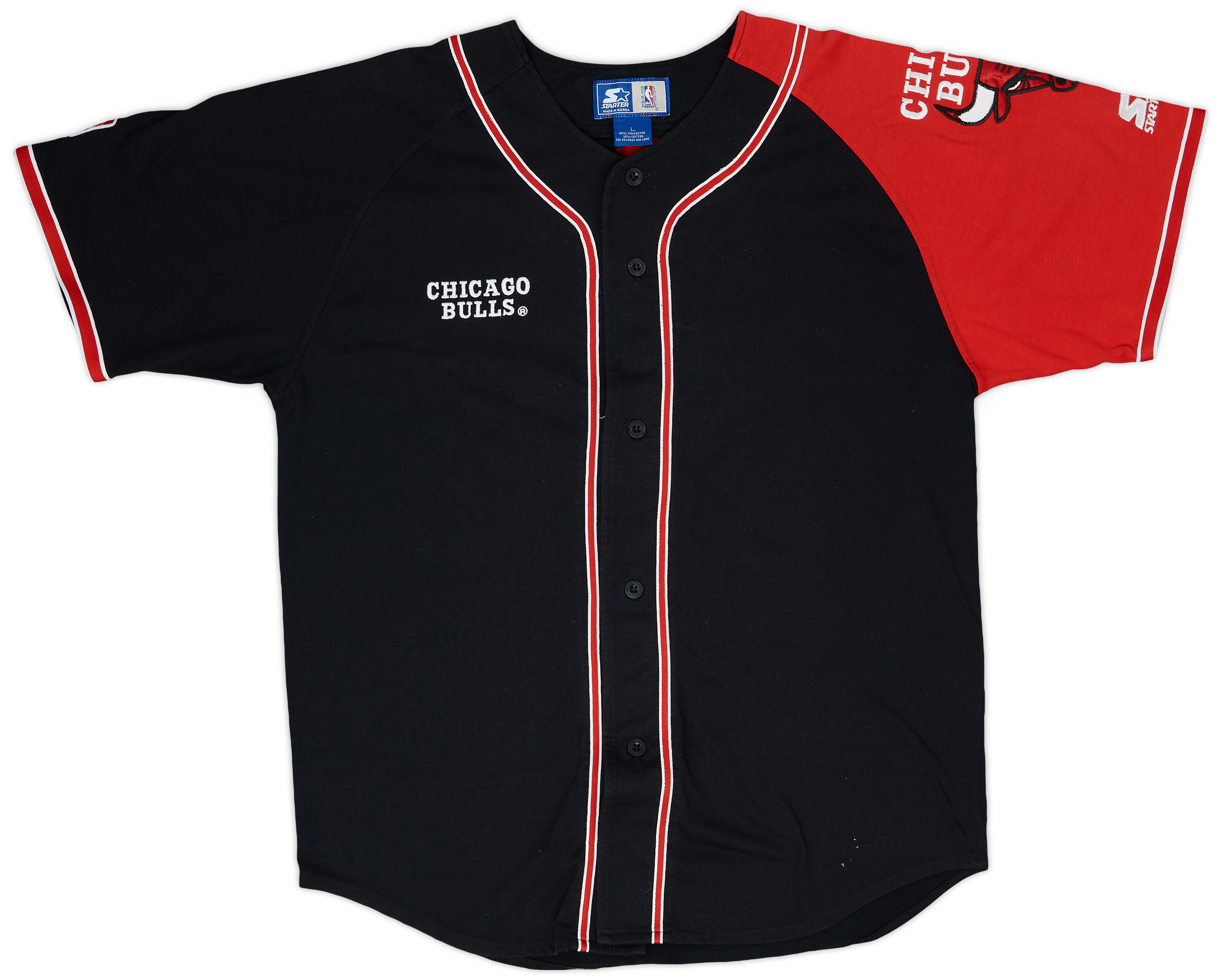 1990s Chicago Bulls Starter Baseball Jersey L
