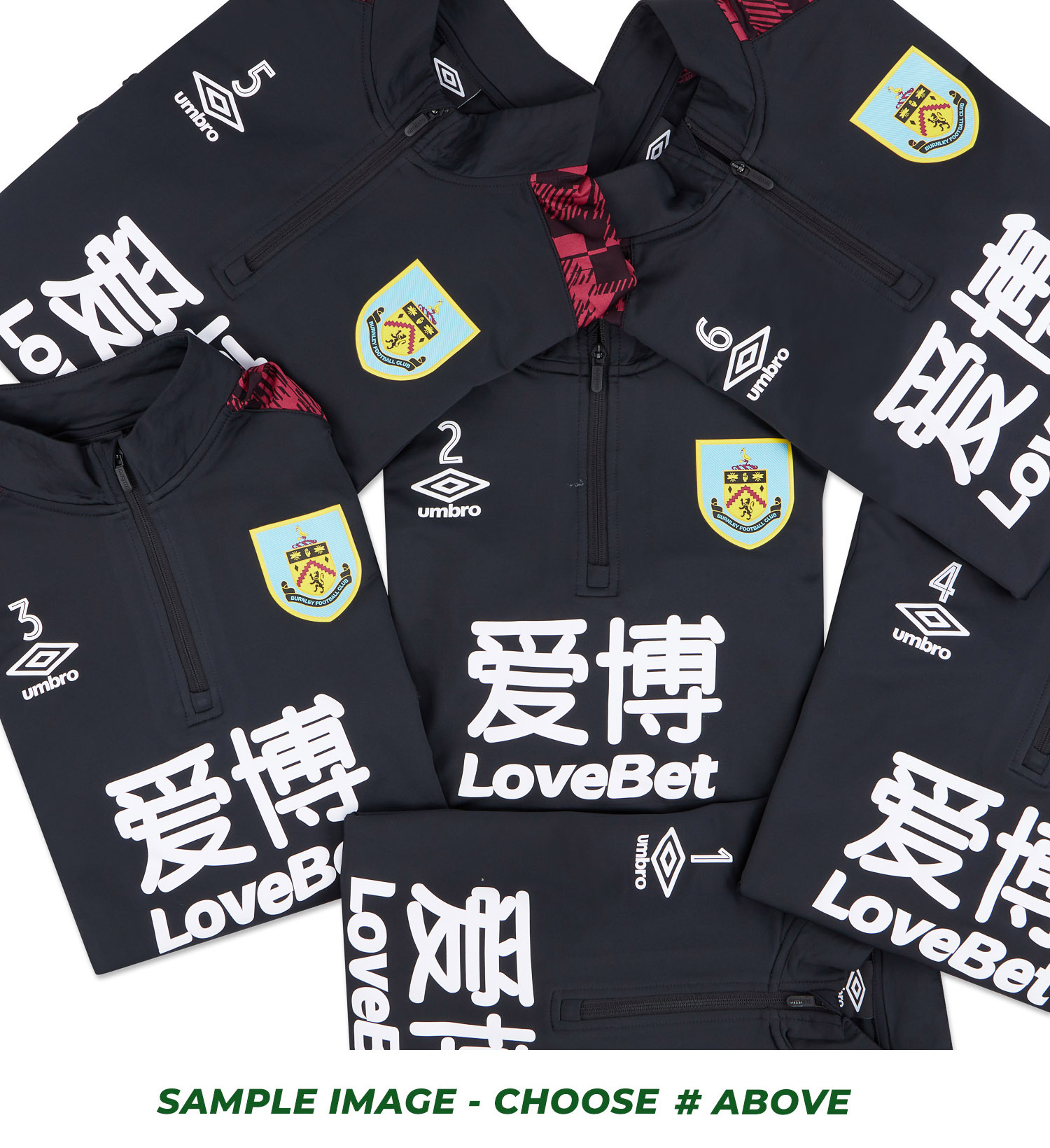 2020-21 Burnley Player Worn 1/2 Zip Training Top (Excellent) S