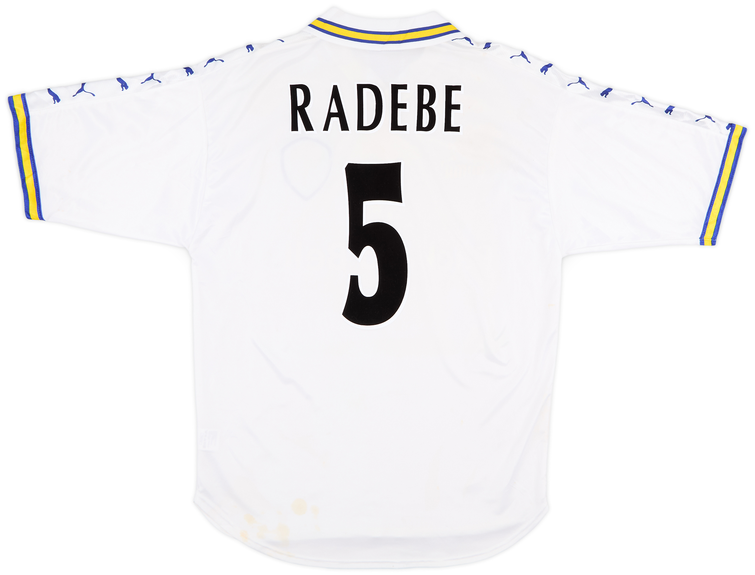 1998-00 Leeds United Home Shirt Radebe #5 - 8/10 - (M)