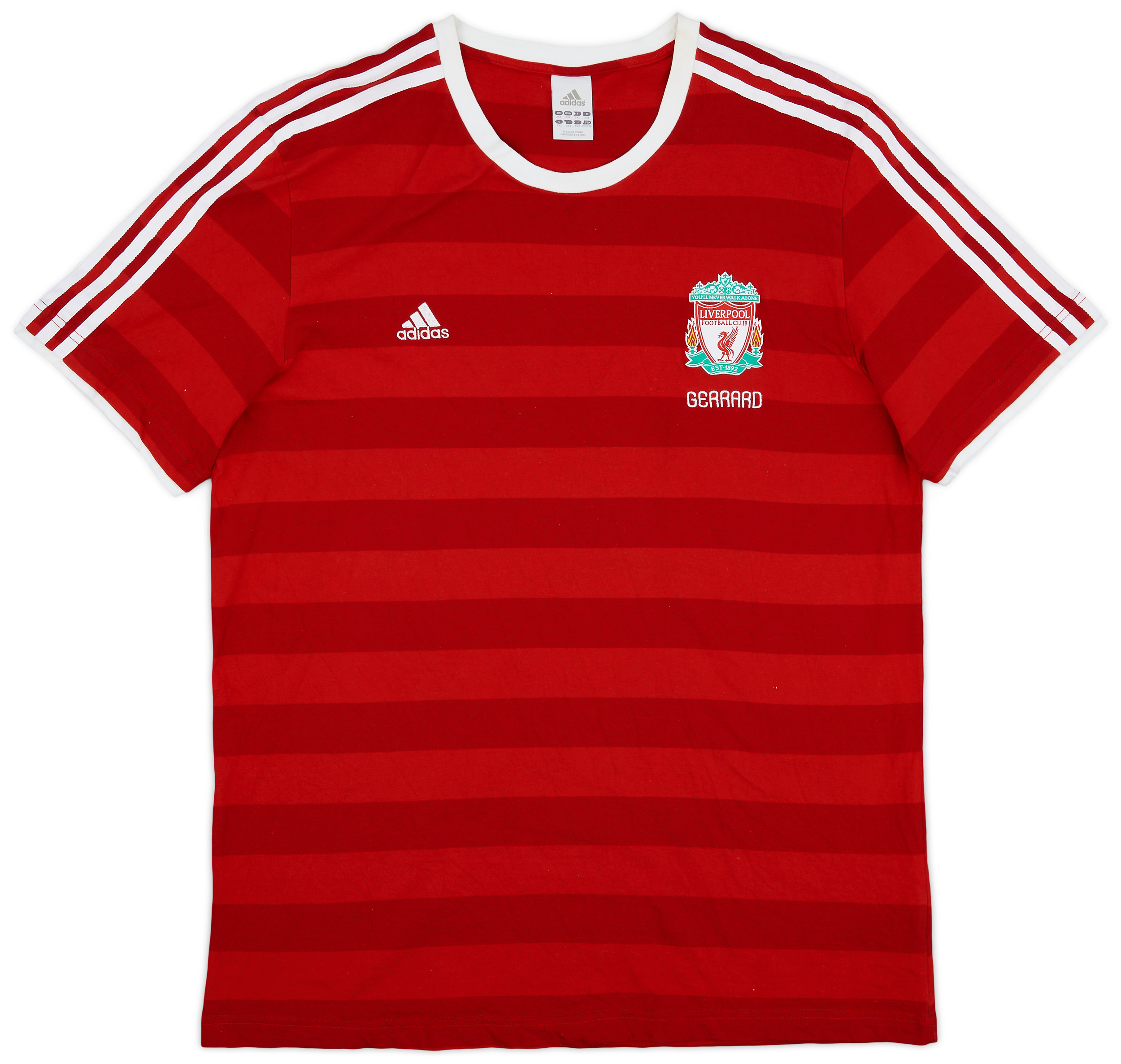 2010-11 Liverpool adidas 'Gerrard' Cotton Tee #8 - 8/10 - (L)