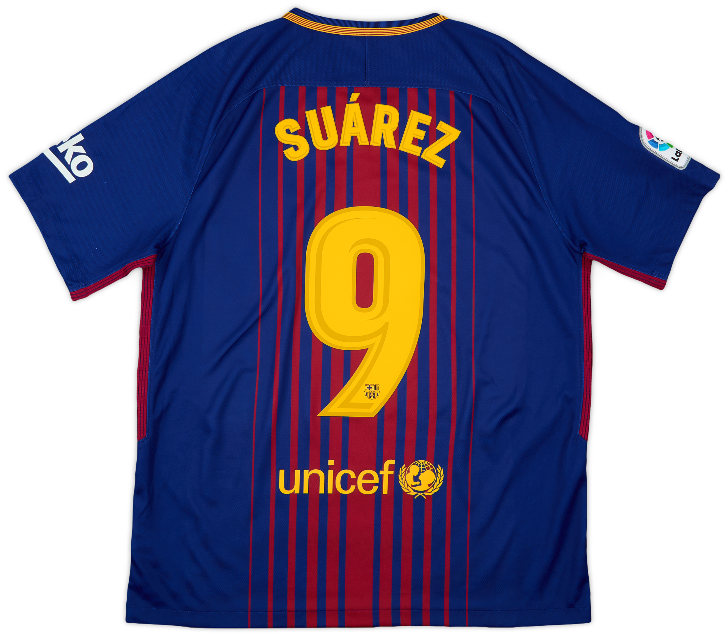 2017-18 Barcelona Home Shirt Suarez #9 - 9/10 - (L)