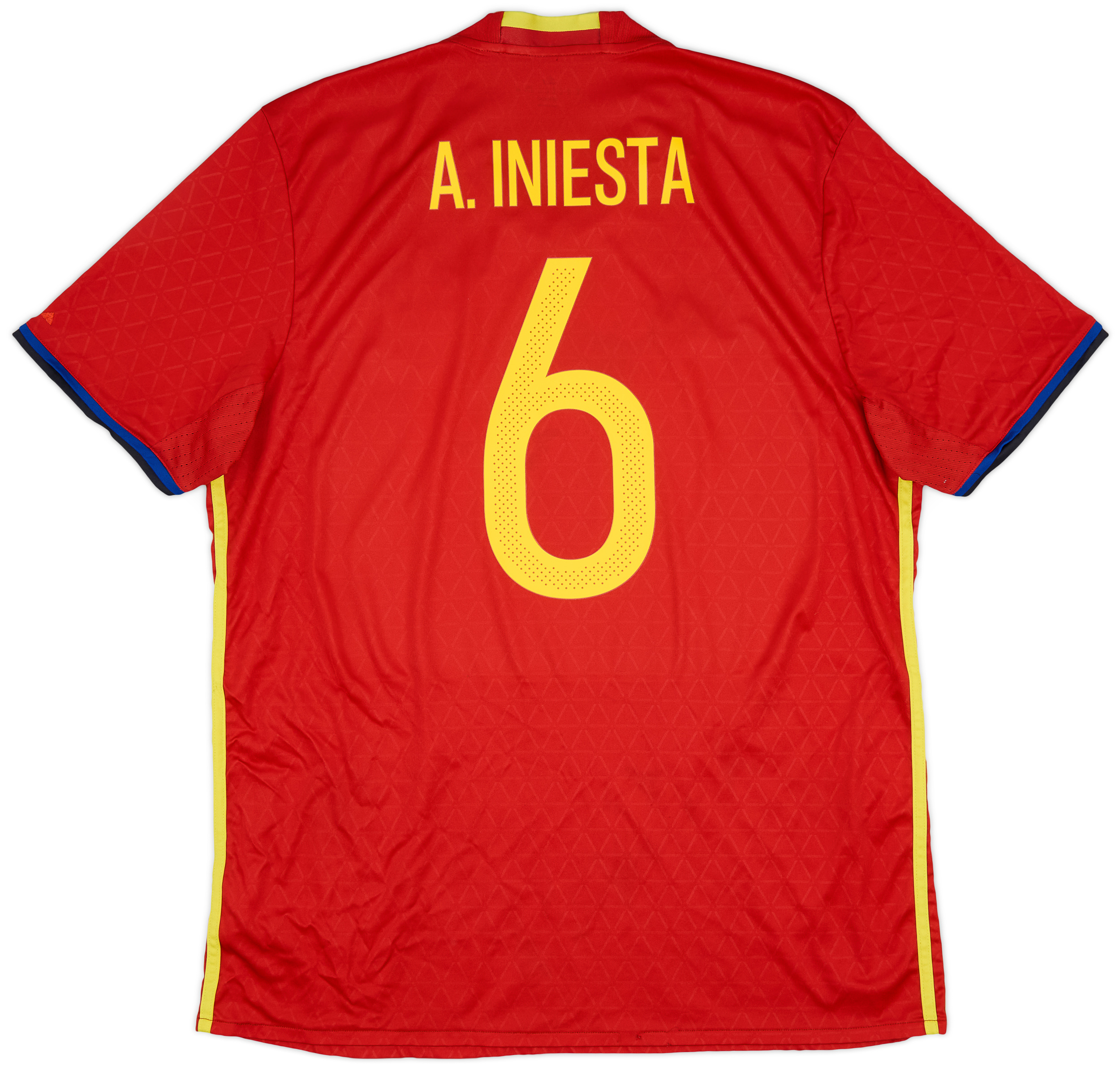 2016-17 Spain Home Shirt A.Iniesta #6 - 8/10 - (XL)
