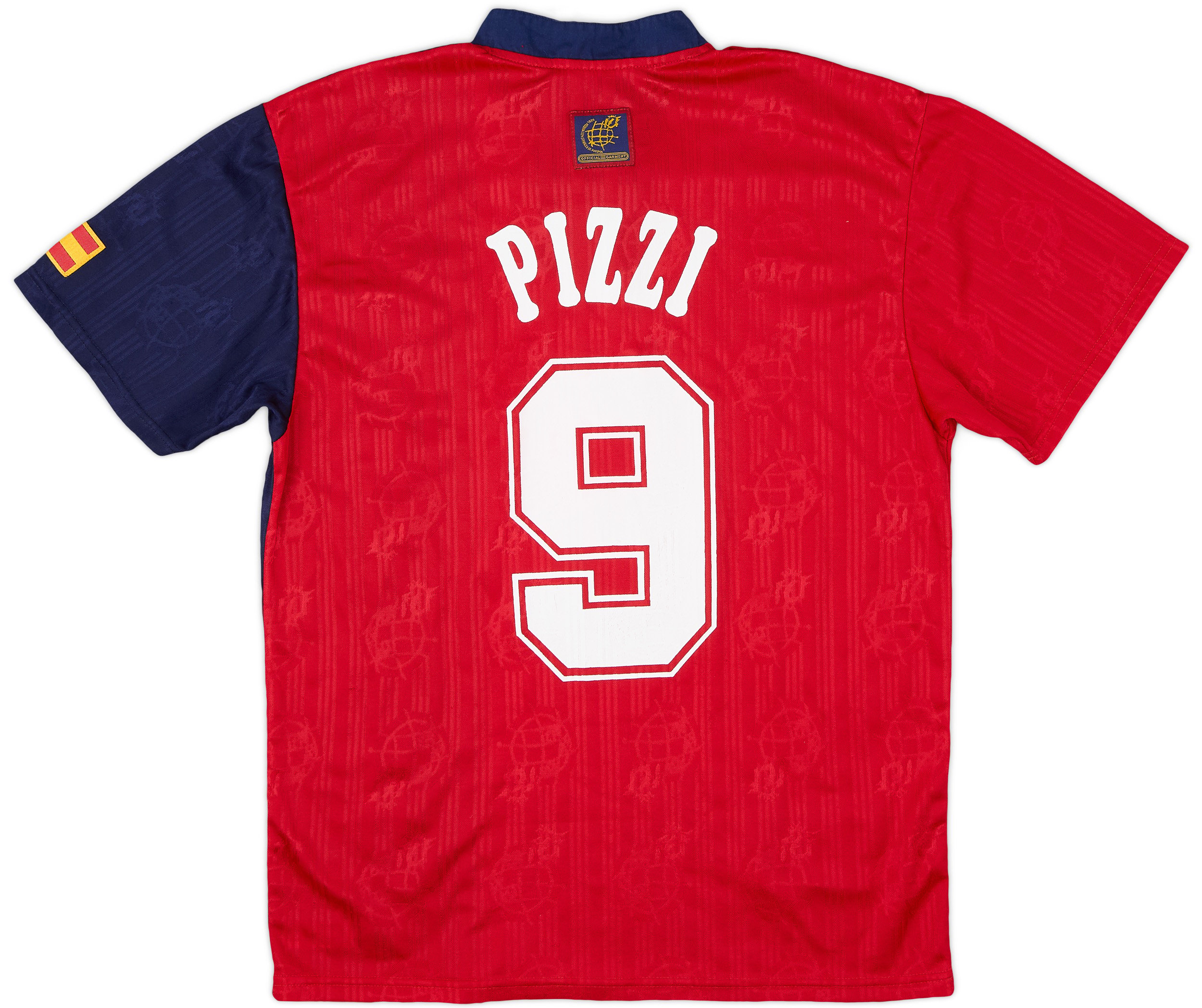 1996-98 Spain Home Shirt Pizzi #9 - 8/10 - (L)