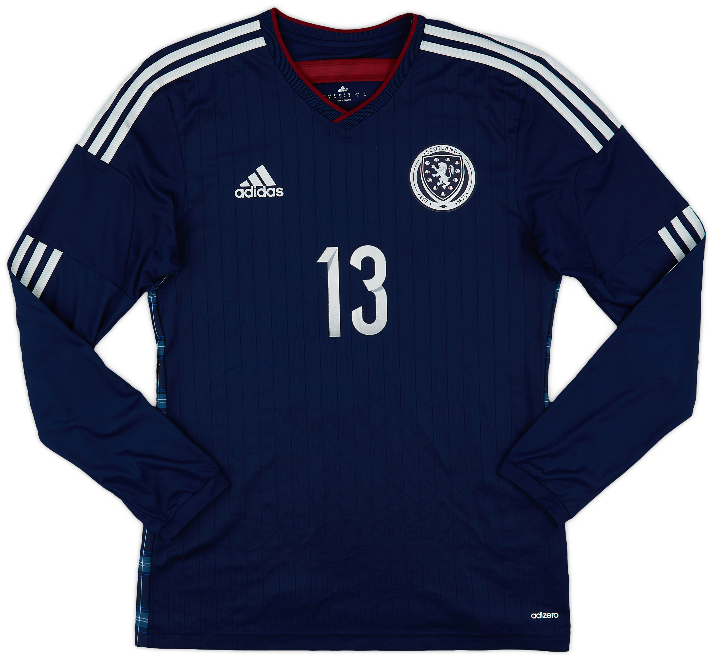 2014-15 Scotland Player Issue Home L/S Shirt #13 - 10/10 - (M)