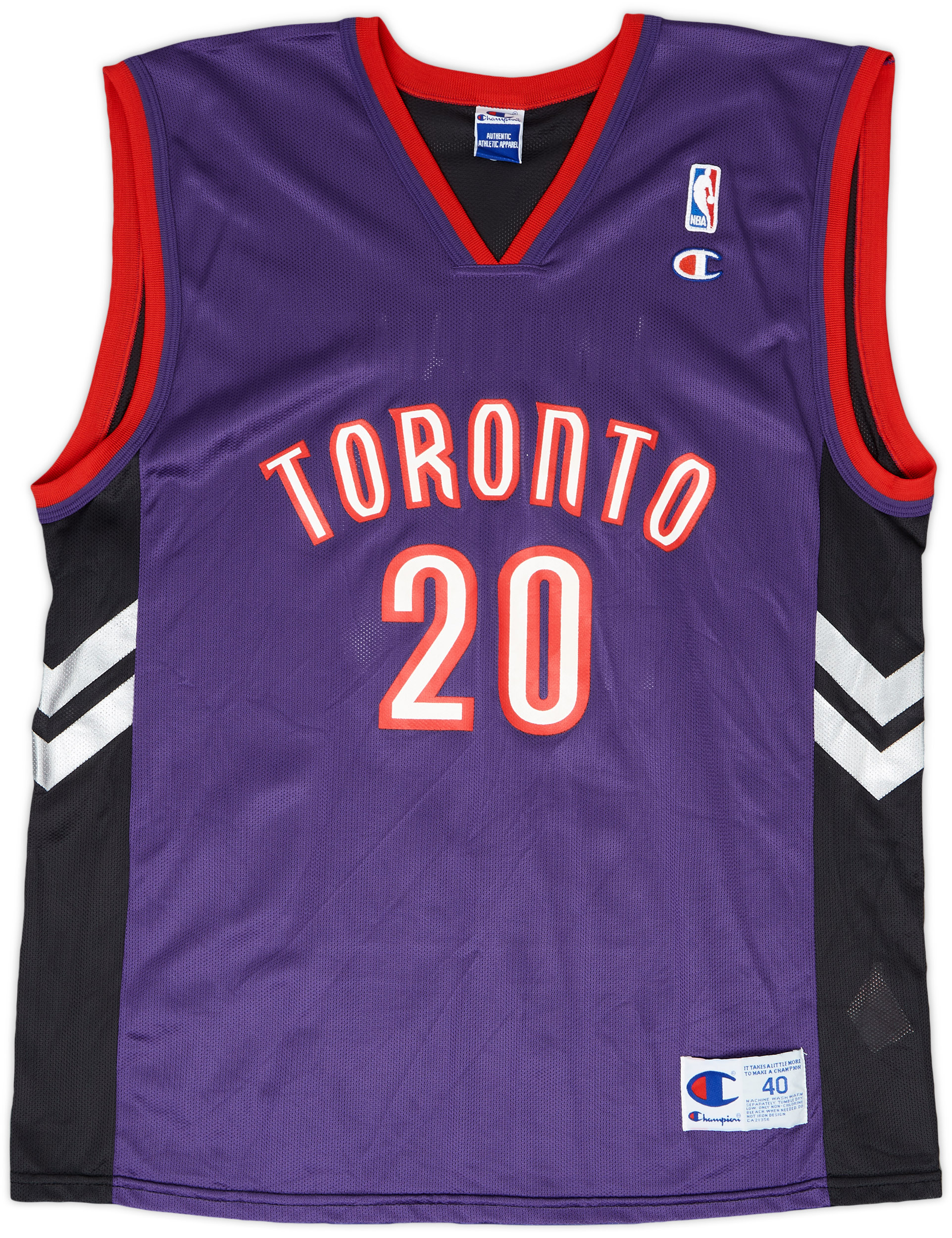 1999-02 Toronto Raptors A. Williams #20 Champion Away Jersey - 9/10 - (M)