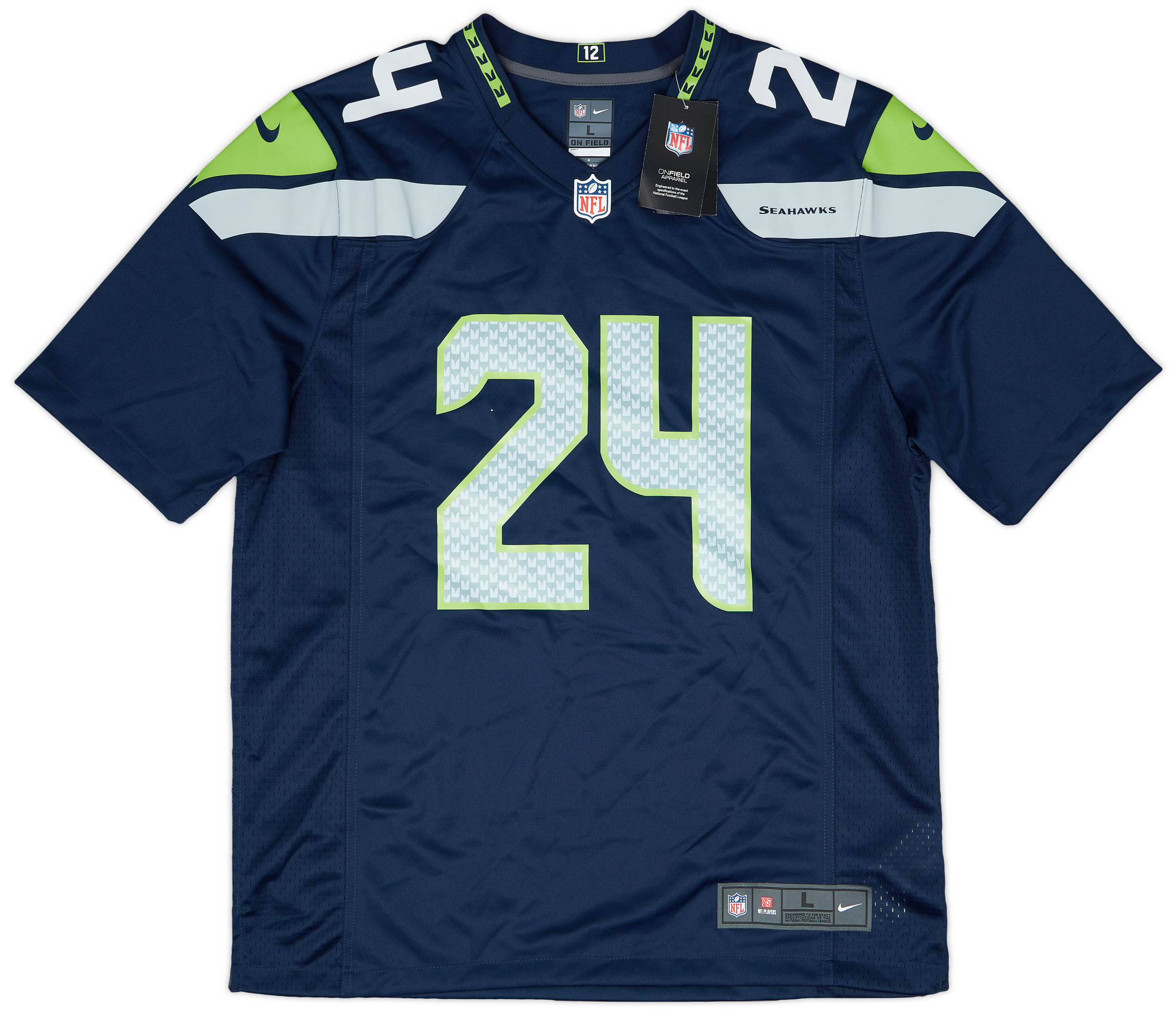 2019 Seattle Seahawks Lynch #24 Nike Game Home Jersey (L)