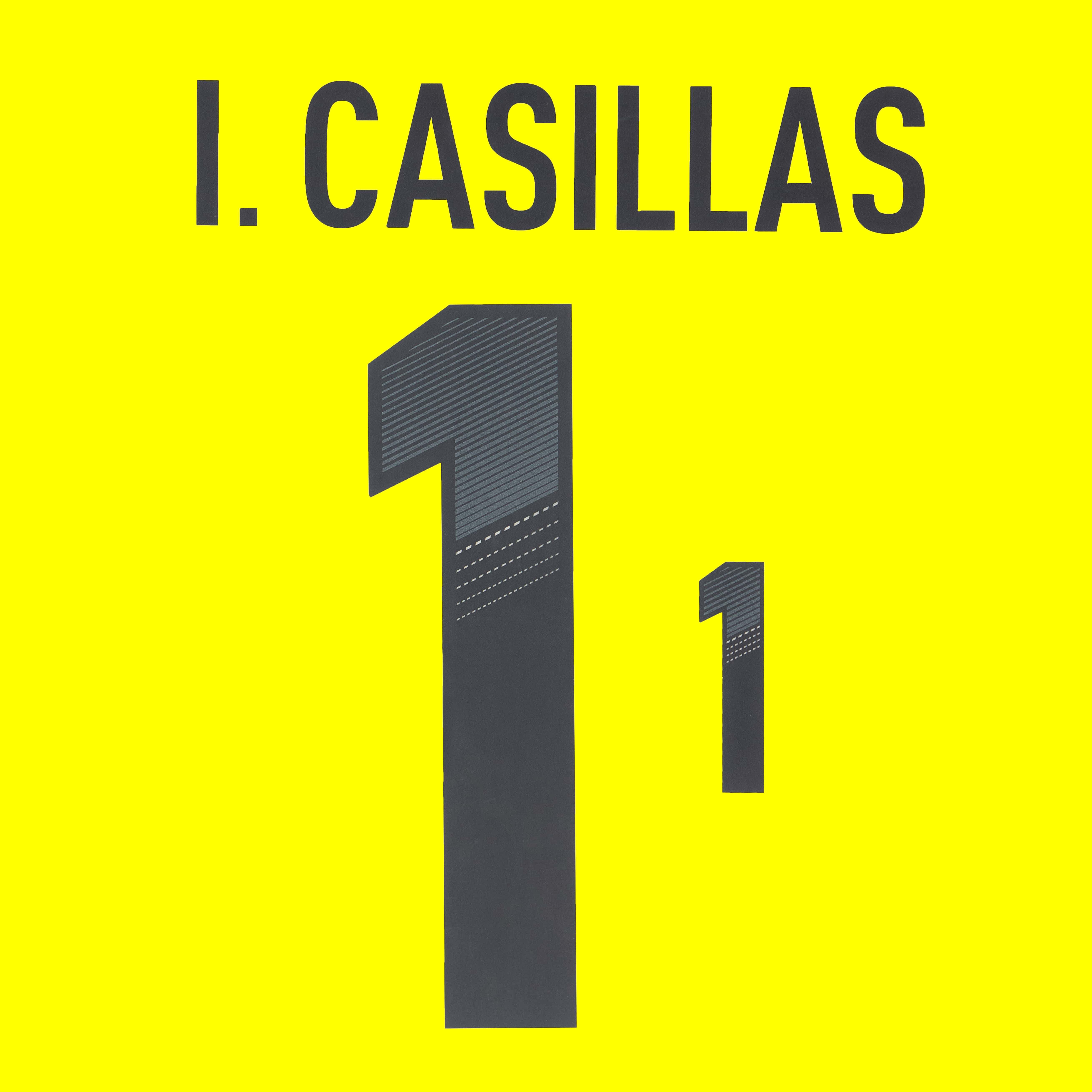 2012-14 Spain GK I. Casillas #1 Black Name Set